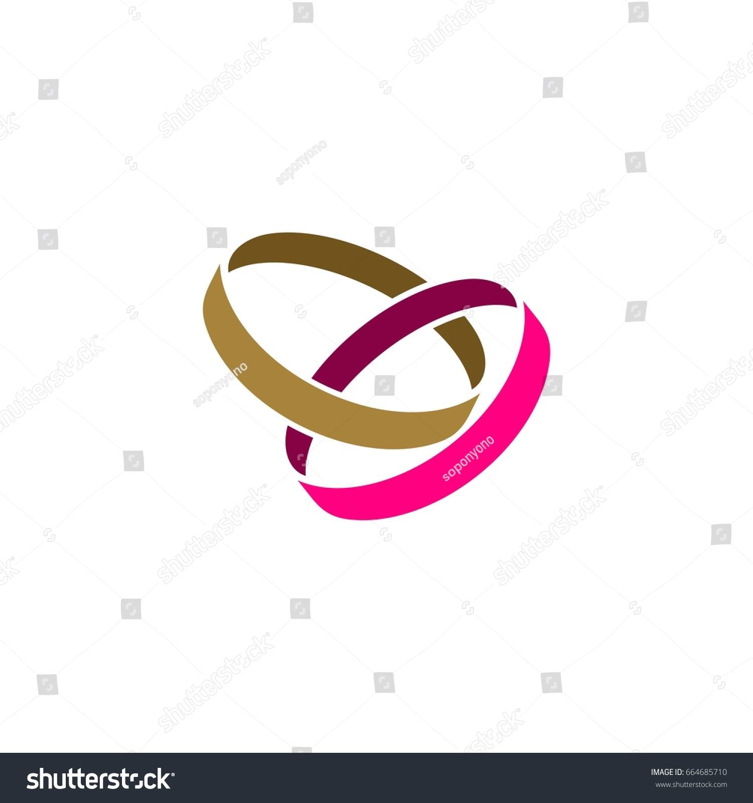 Wedding Ring Logo Template Illustration Design: เวกเตอร์สต็อก (ปลอดค่า ...