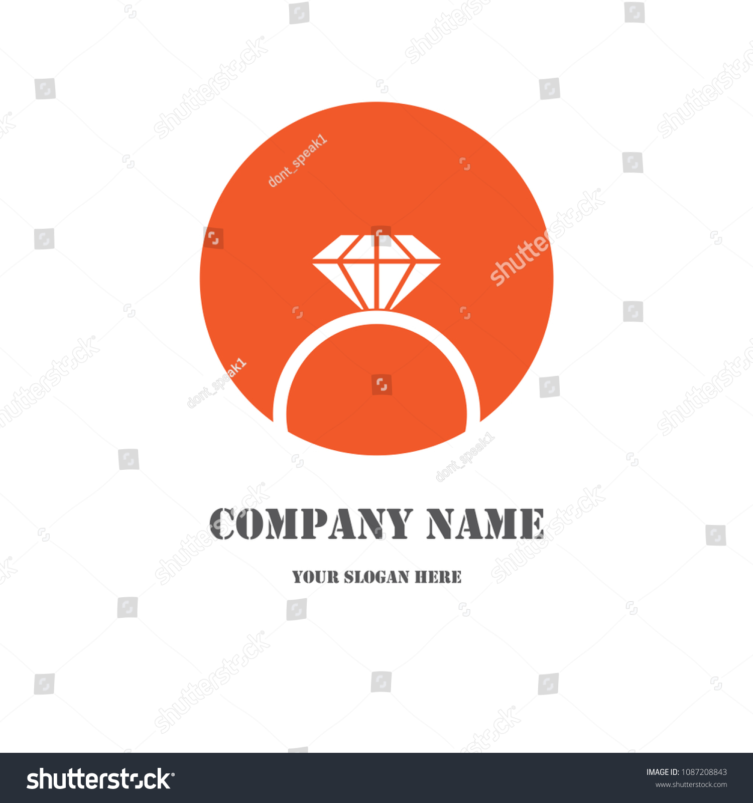 Wedding Ring Logo Vector On Orange Stock Vector (Royalty Free ...