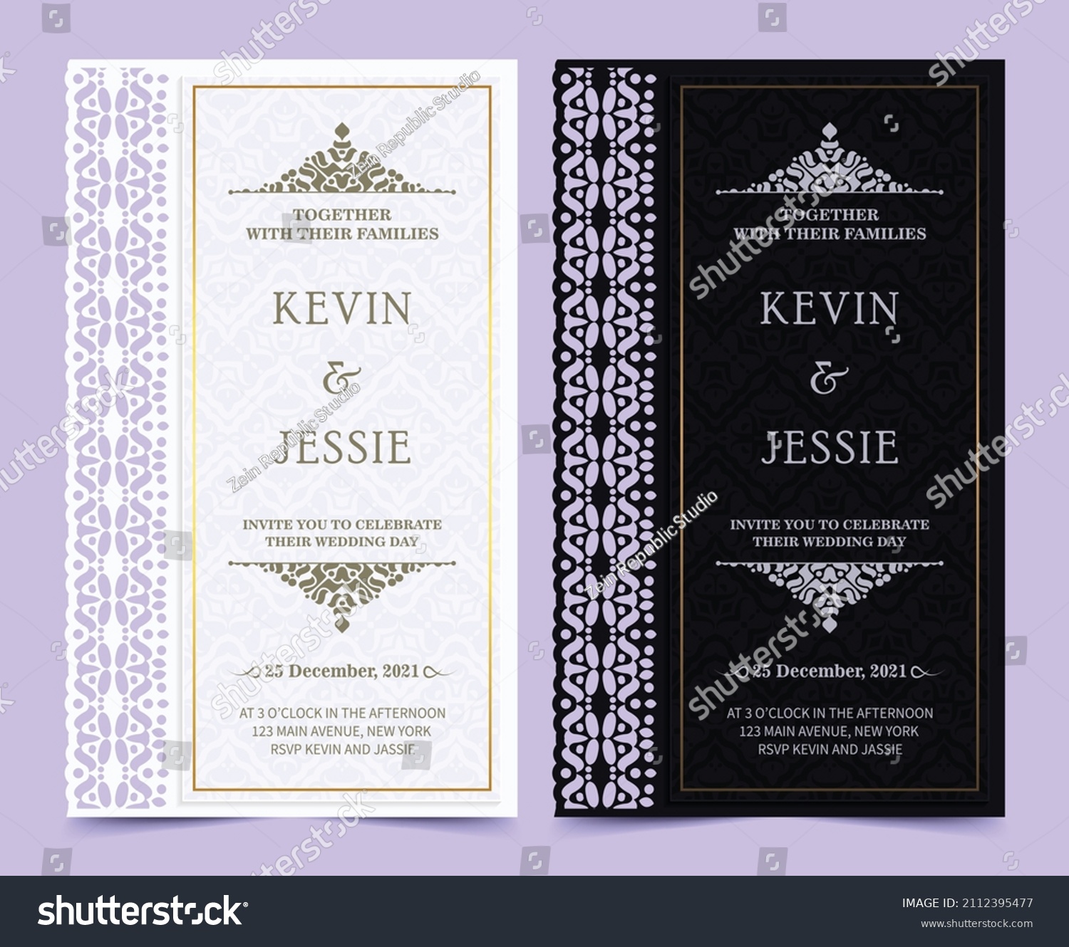 Wedding Template Cut Invitation Template Stock Vector (Royalty Free ...