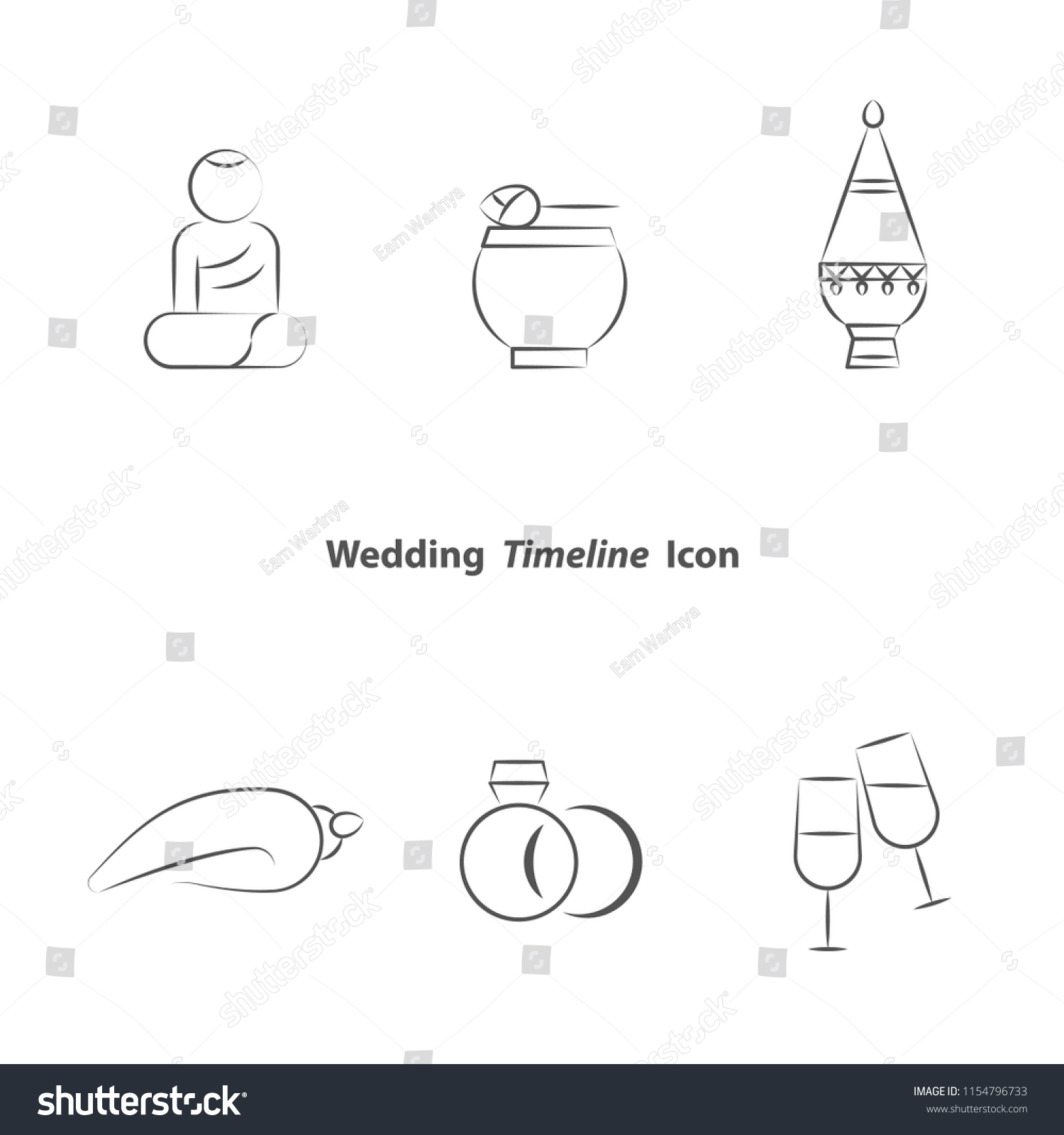 Wedding Timeline Icons Set Stock Vector (Royalty Free) 1154796733