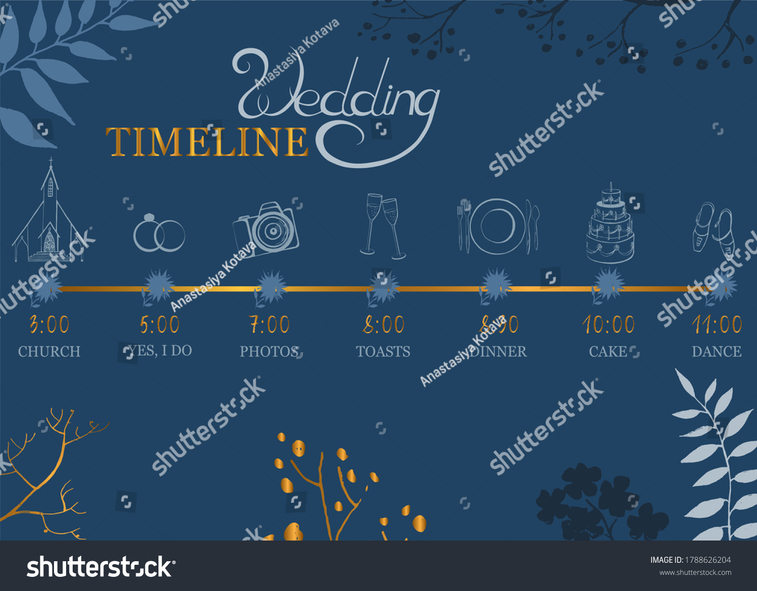 Wedding Timeline Template Vector Illustration Stock Vector (Royalty ...