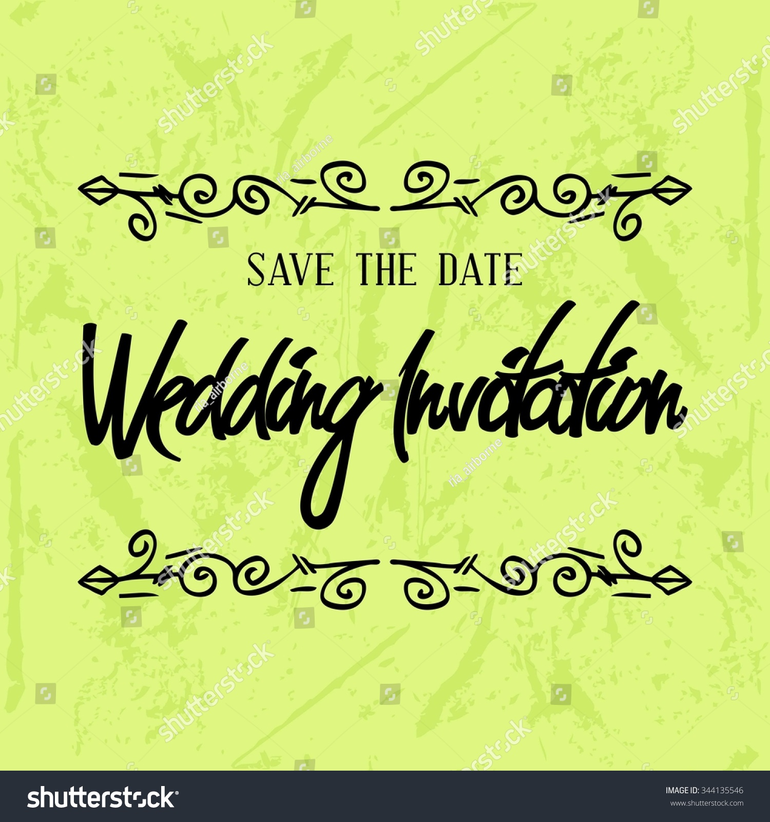 Wedding Vector Template Stock Vector (Royalty Free) 344135546 ...