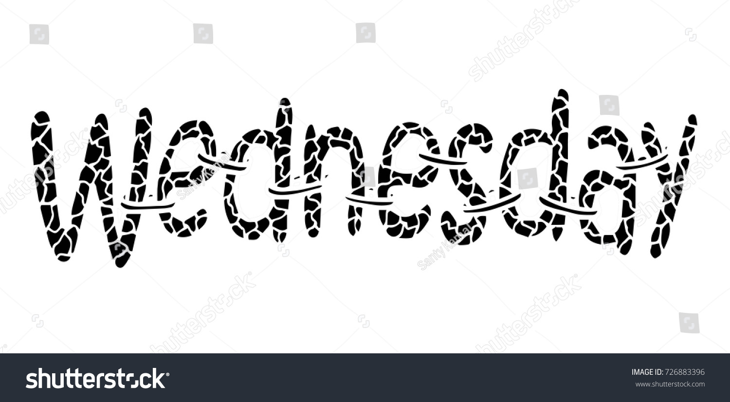 Wednesday Text Decorative Style Stock Vector (Royalty Free) 726883396 ...