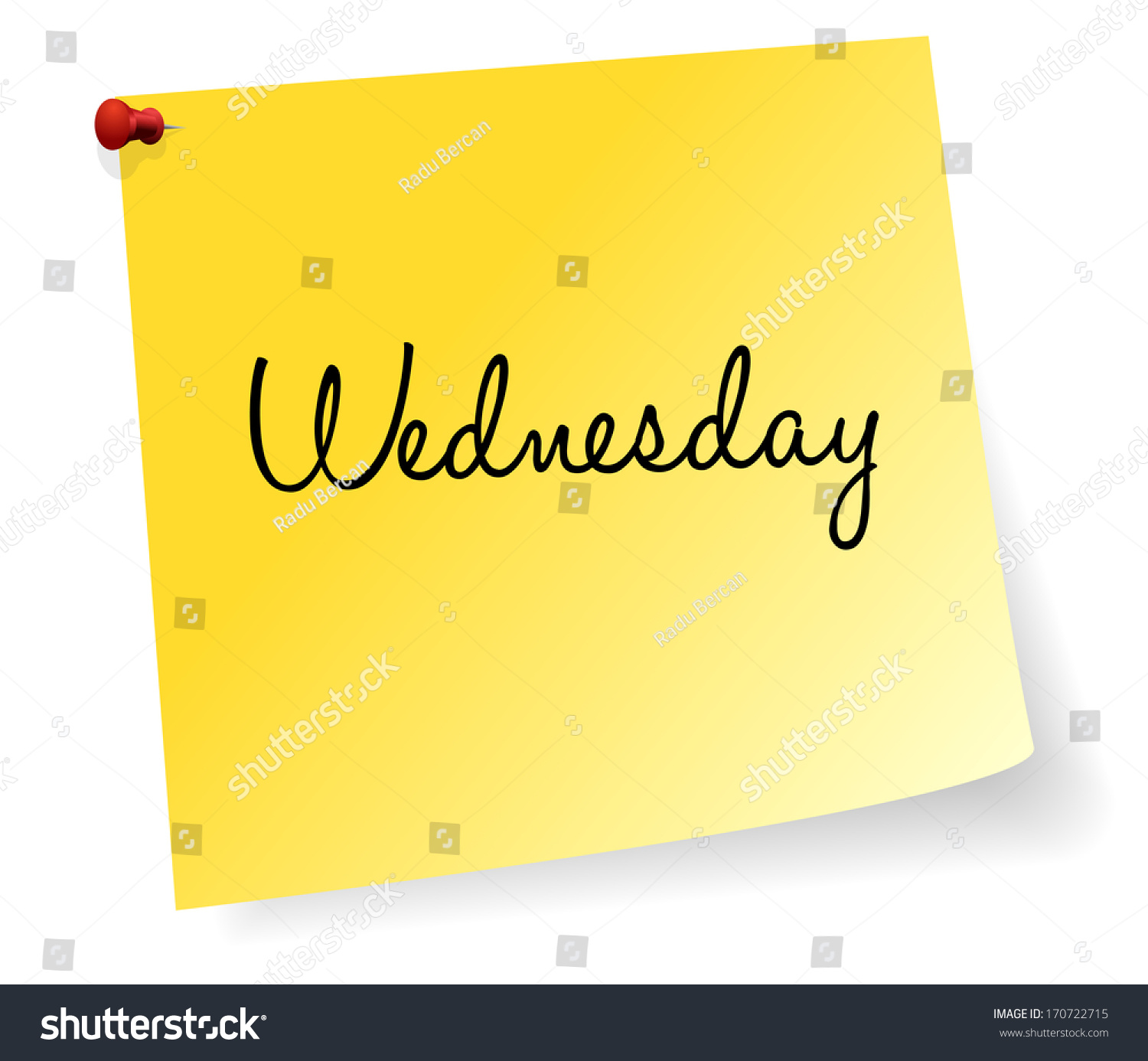 Wednesday Yellow Sticky Note Stock Vector (Royalty Free) 170722715 ...