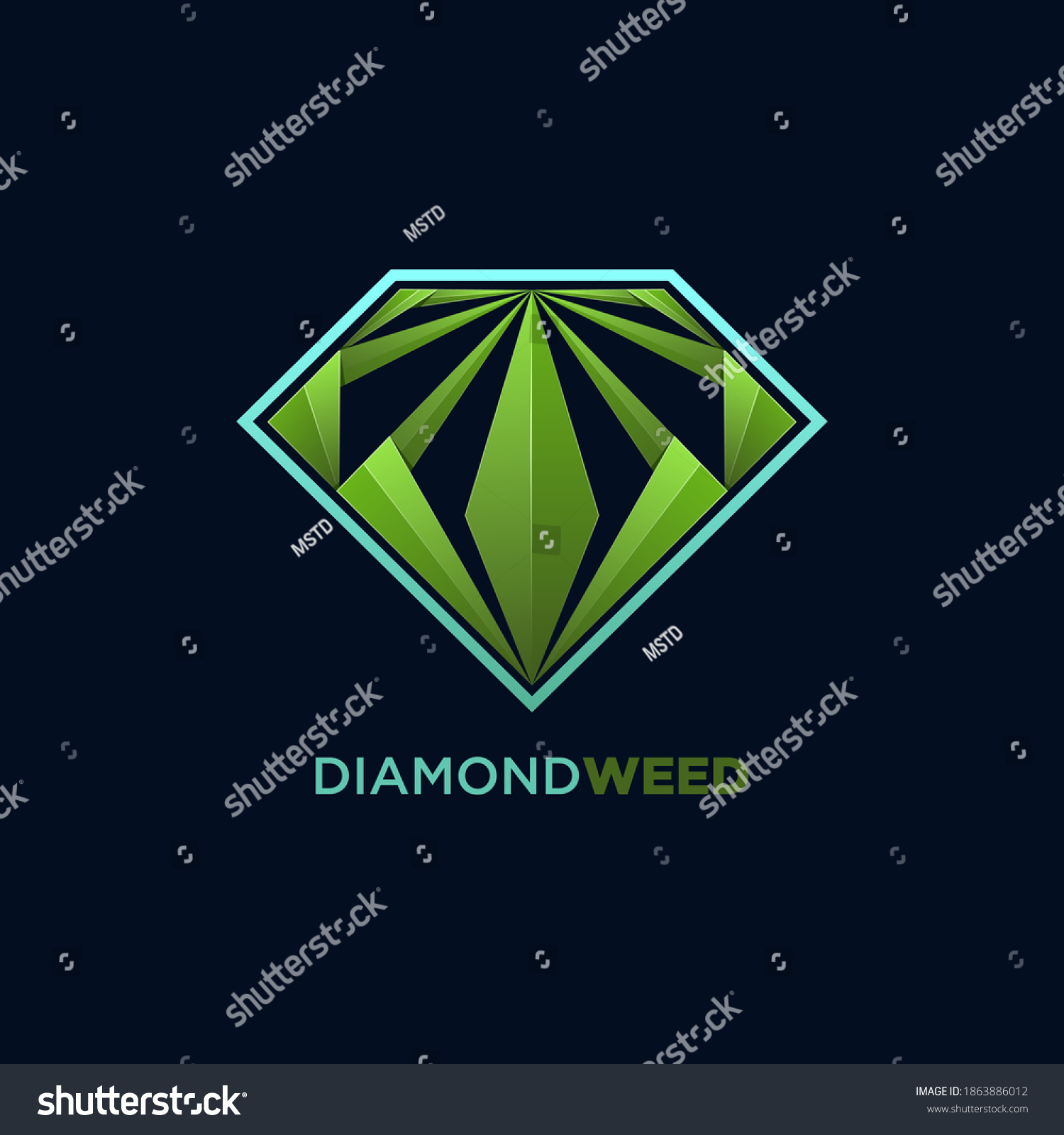 Weed Diamond Concept Design Vector Template Stock Vector (Royalty Free ...