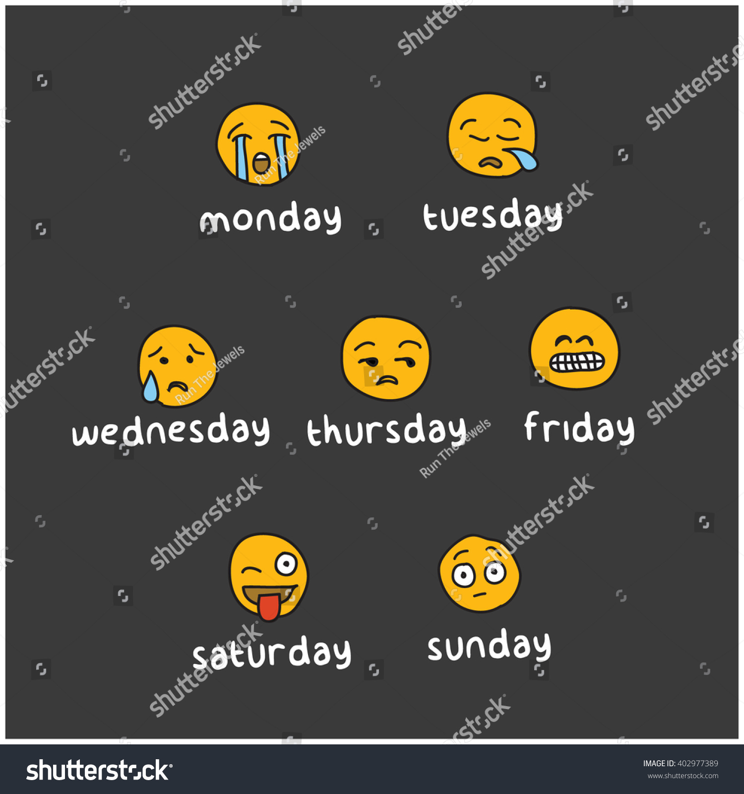 Week Emotions Design Concept Stock Vector (Royalty Free) 402977389