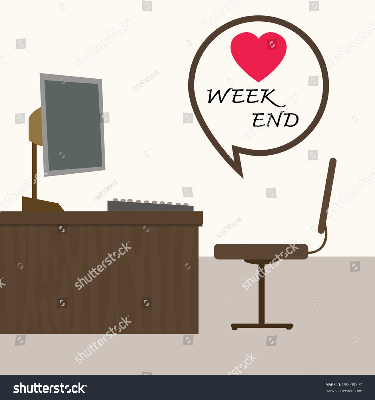 Weekend Office Vector Illustration Stock Vector (Royalty Free ...