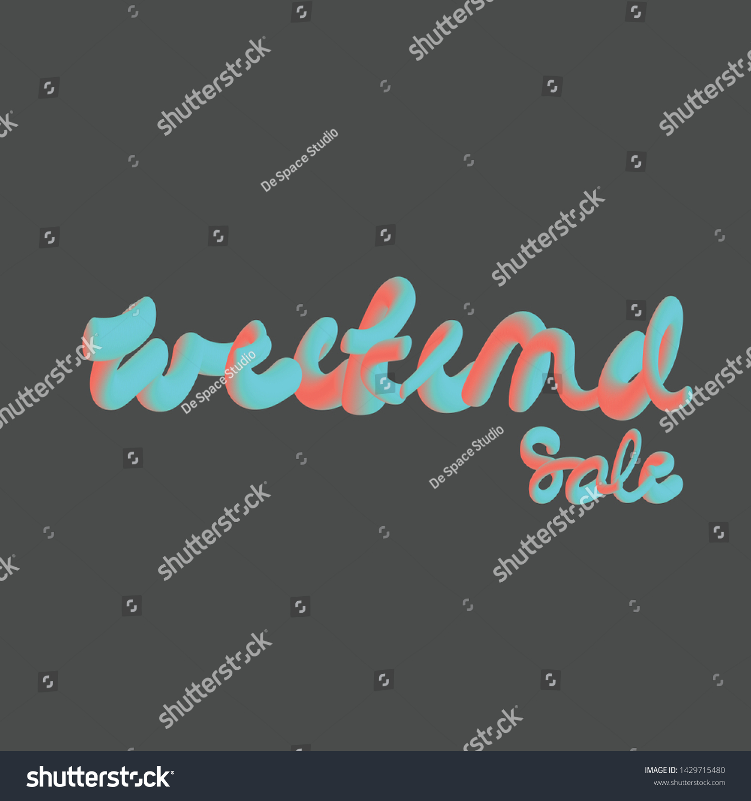 Weekend 3d Neon Light Typography Calligraphy Stock Vector (Royalty Free ...