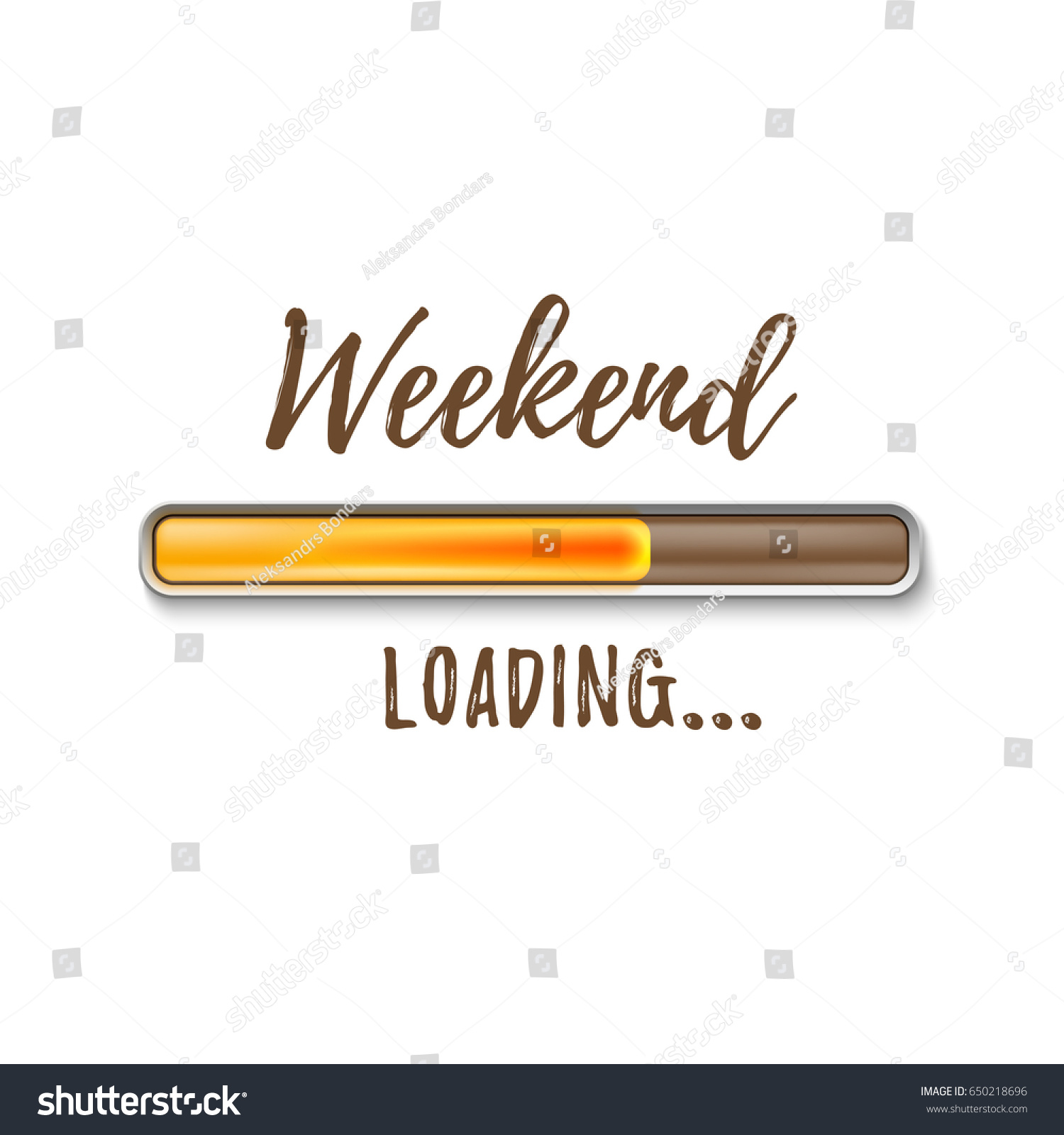 Weekend Loading Bar Isolated On White Stock Vector (Royalty Free) 650218696