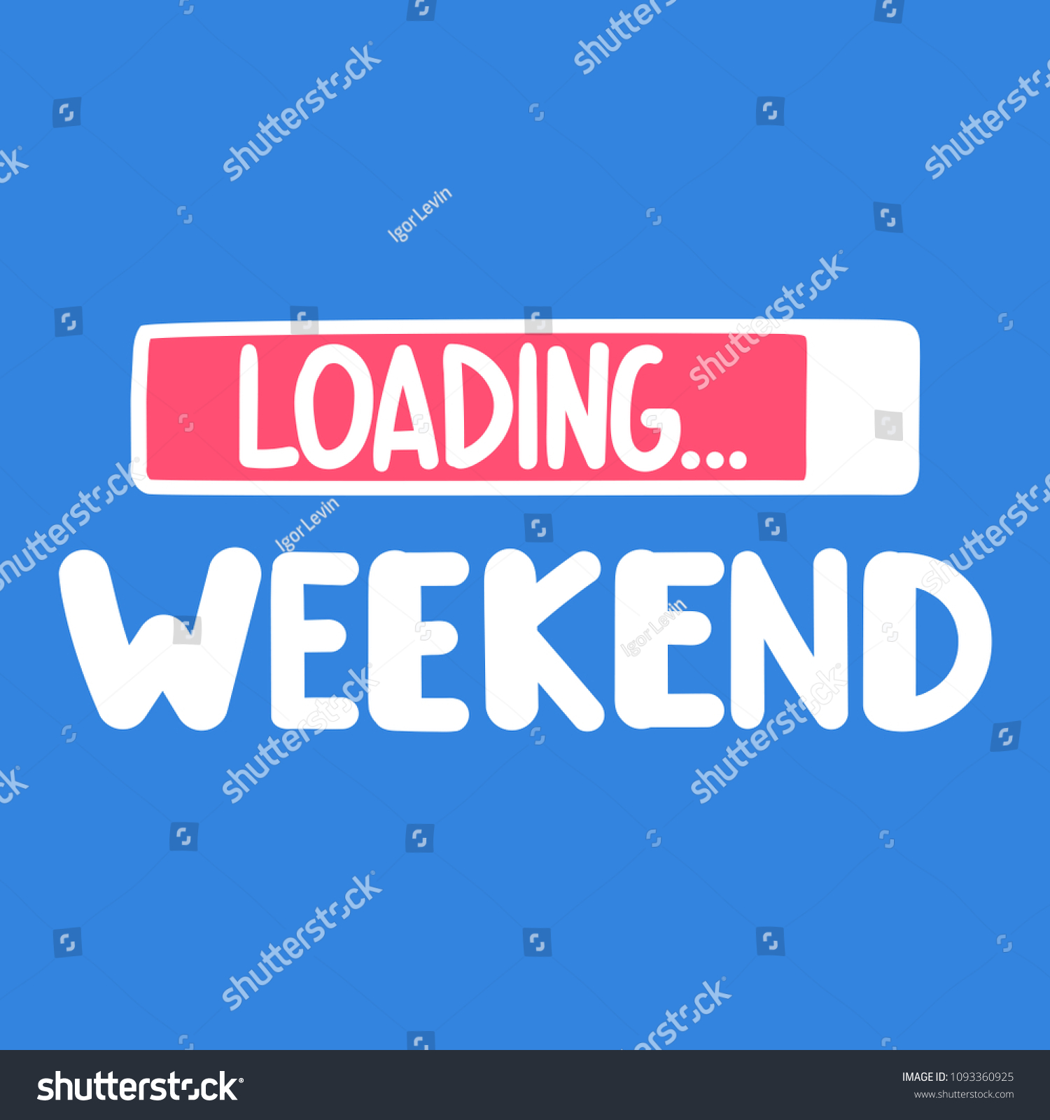 Weekend Loading Funny Concept Vector Illustration Stock Vector (Royalty ...