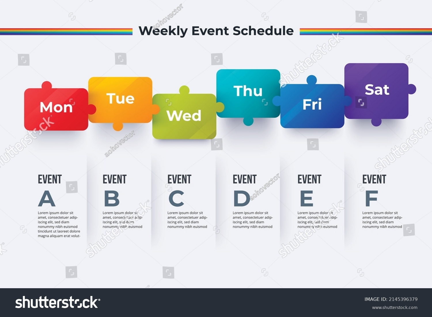 Weekly Event Schedule Plan On White Stock Vector (Royalty Free ...