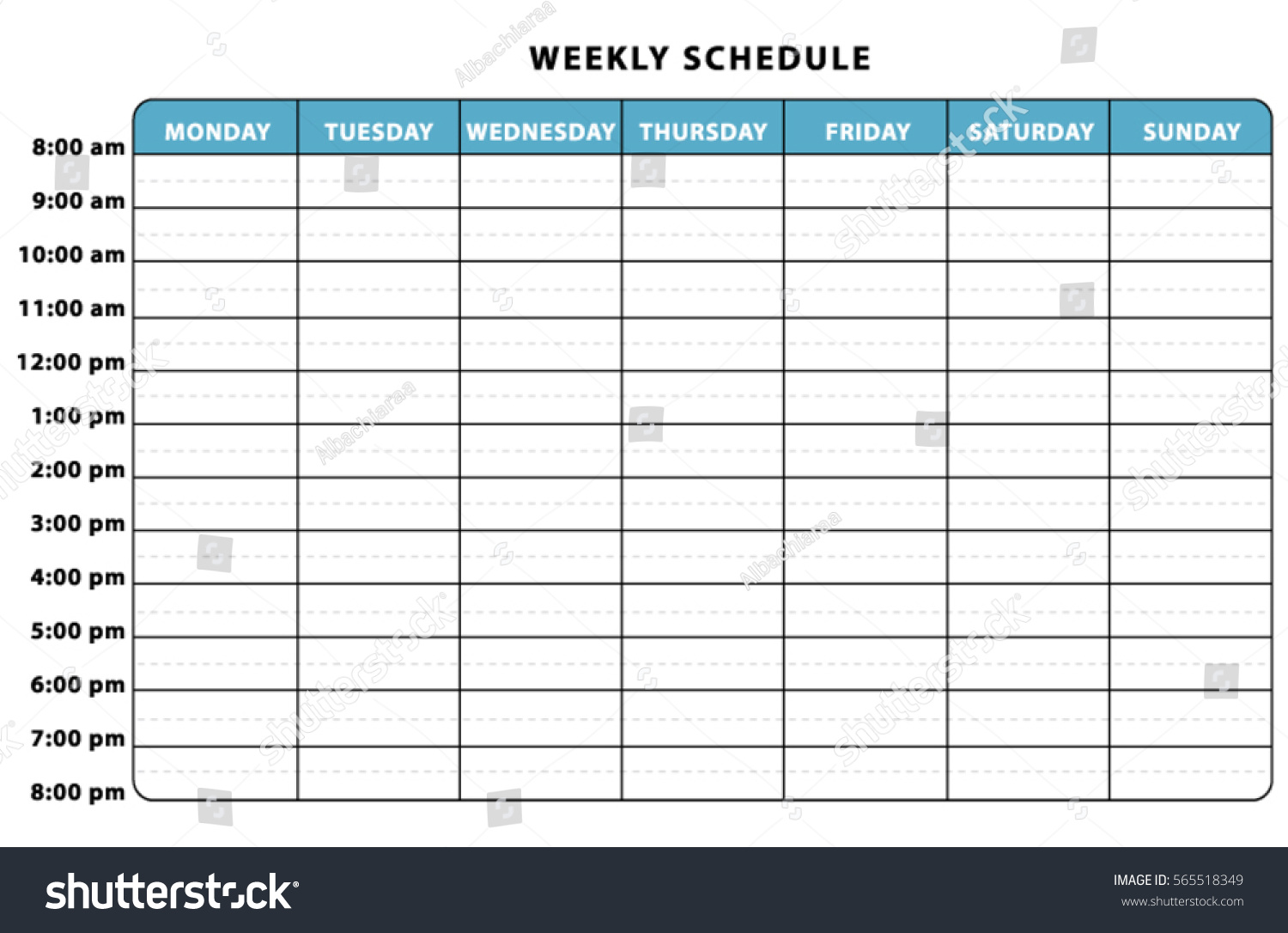 Weekly Planner Colorful Vector Schedule Stock Vector (Royalty Free ...