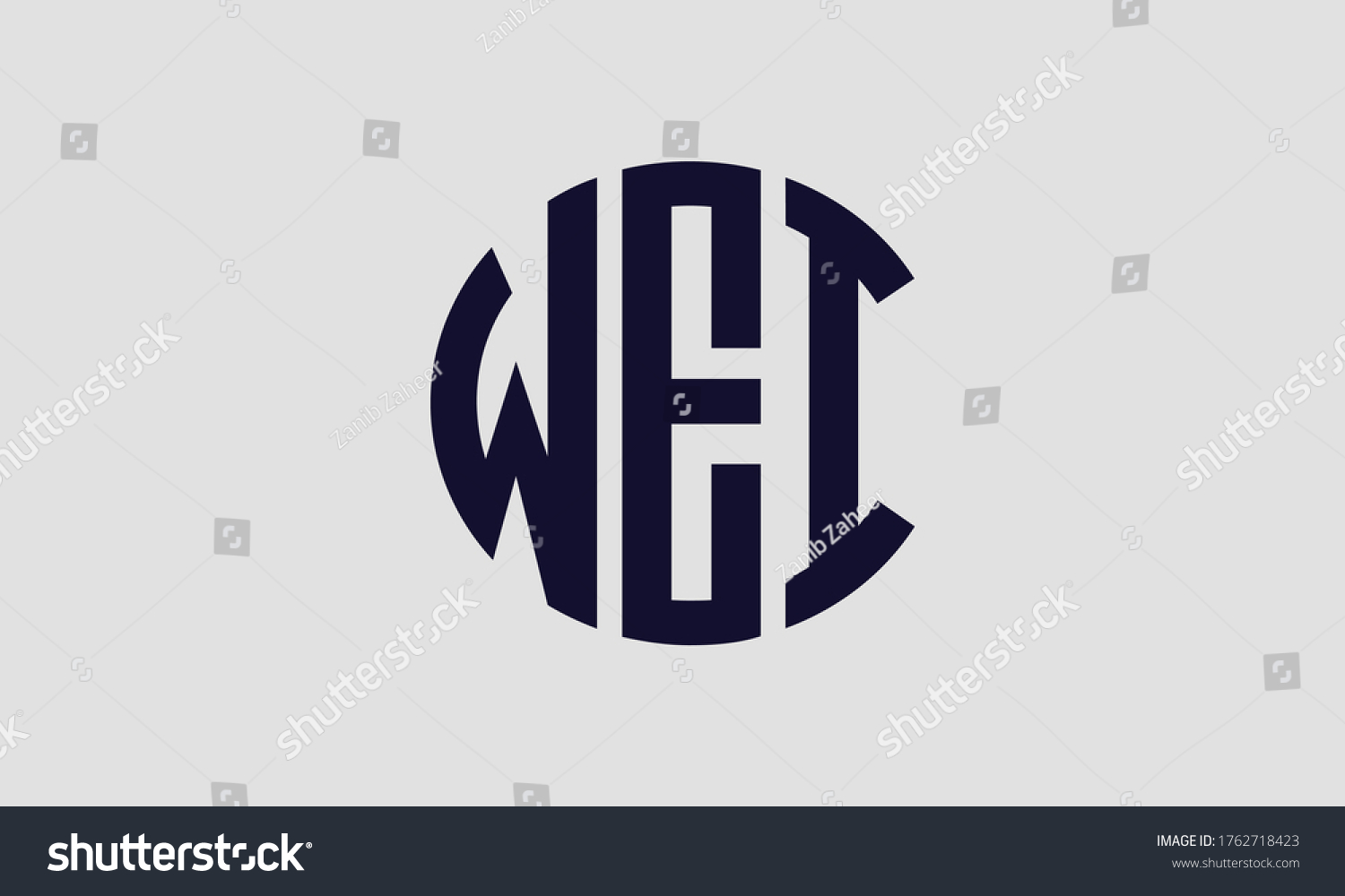 Wei Circle Emblem Abstract Monogram Letter Stock Vector (Royalty Free ...