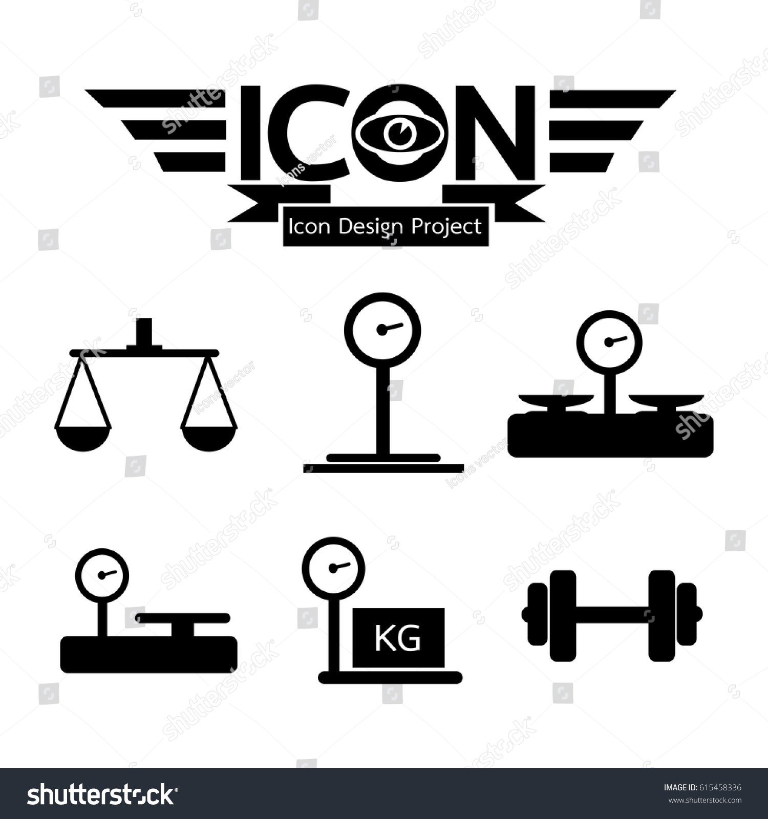 Weight Icon Stock Vector (Royalty Free) 615458336
