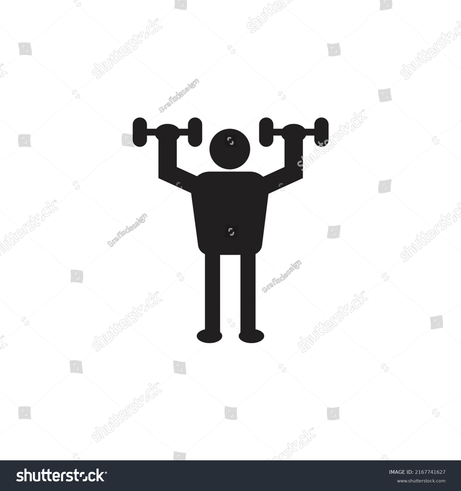 Weight Lifting White Background Icon Stock Vector (Royalty Free ...
