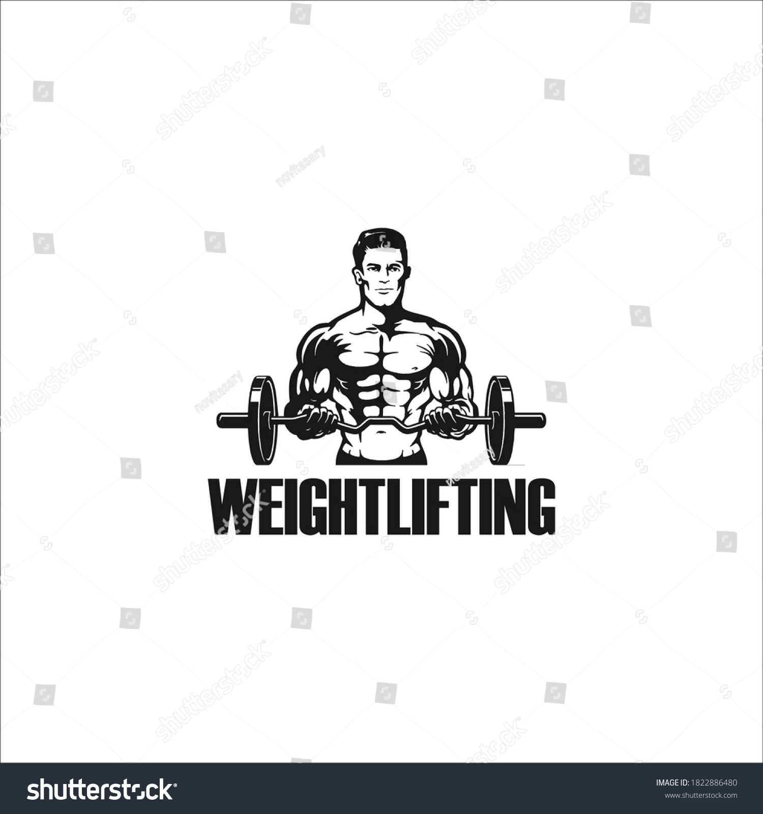 Weightlifting Logo Silhouette Icon Vector Stock Vector (Royalty Free ...