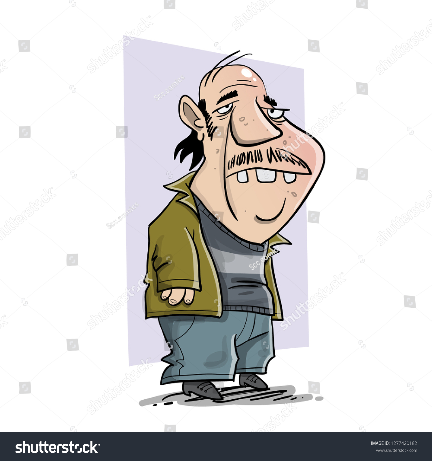 Weird Looking Guy Waiting Something Stock Vector (Royalty Free) 1277420182