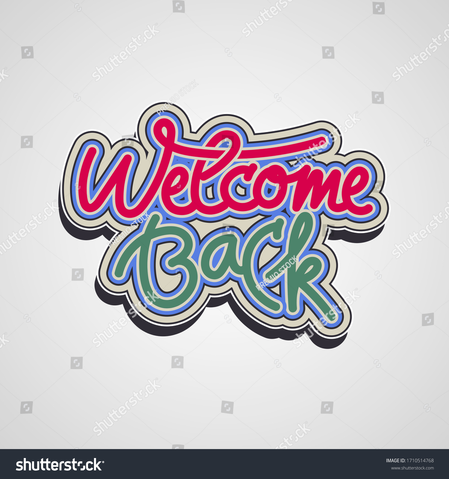 Welcome Back Hand Lettering Vector Design Stock Vector (Royalty Free ...