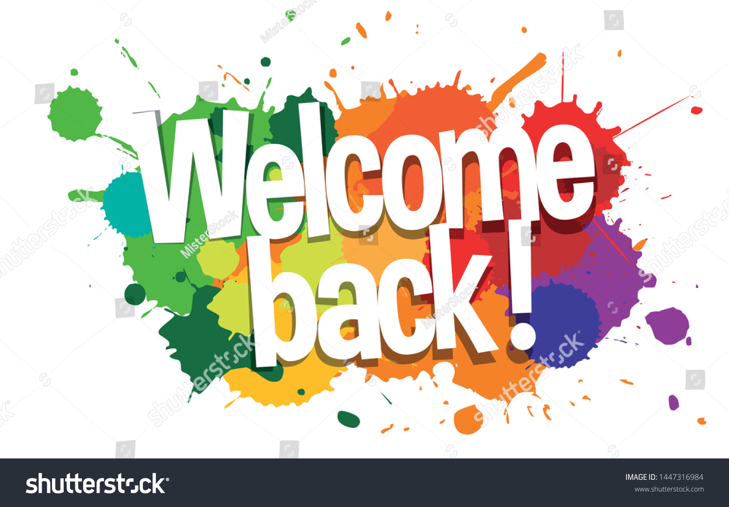 Welcome Back On Colored Splashes: vector de stock (libre de regalías ...