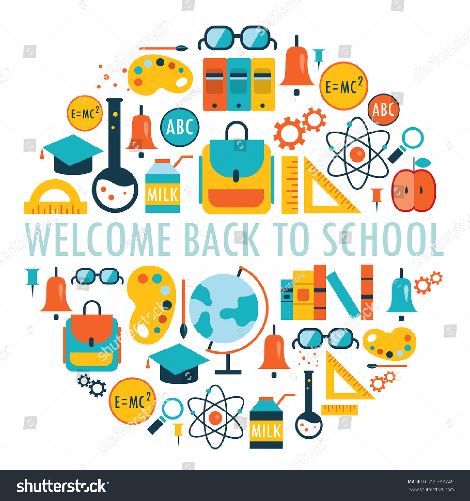 Bienvenidos de vuelta a la escuela.: vector de stock (libre de regalías ...