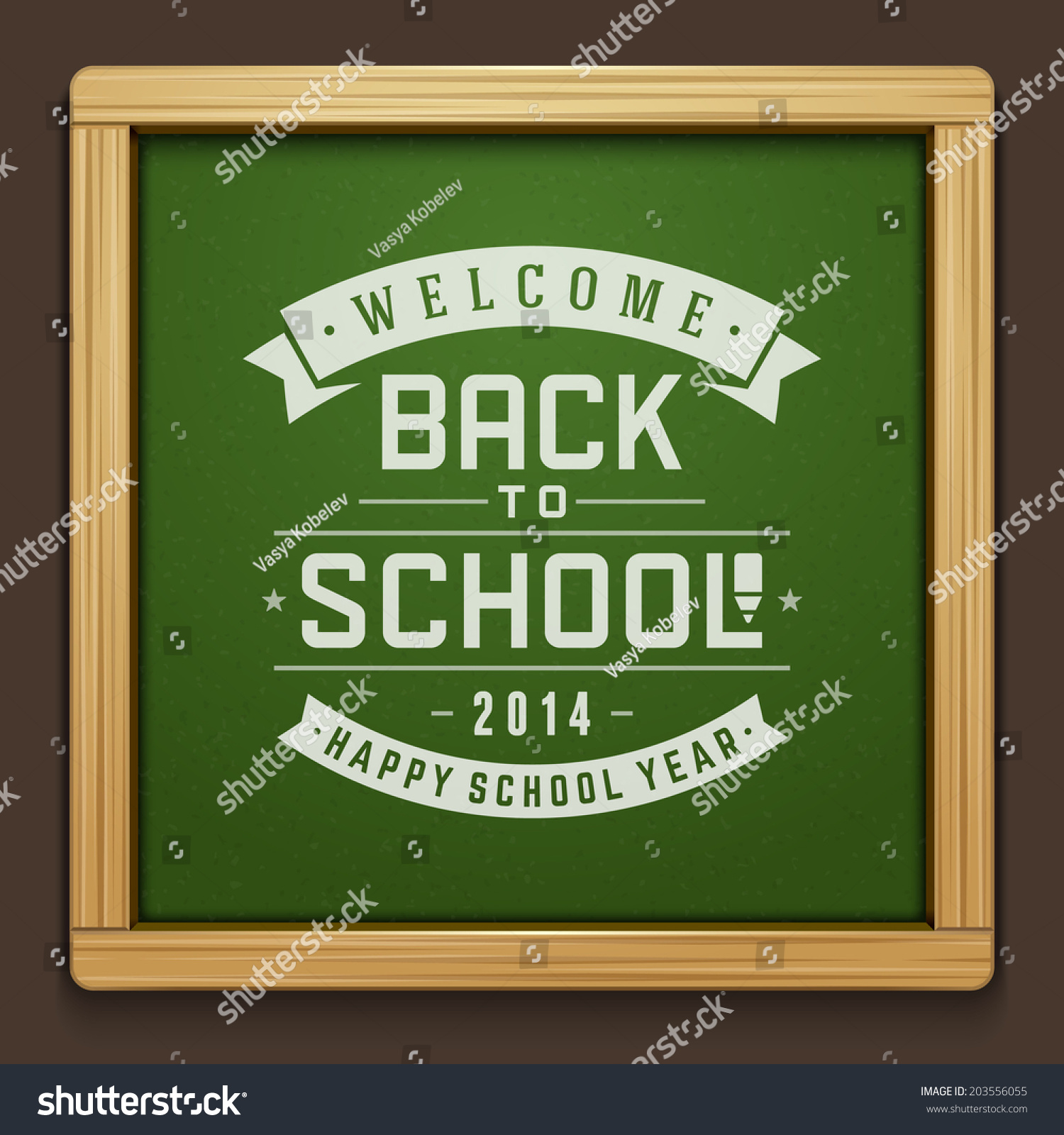 Welcome Back School Message On Chalkboard Stock Vector (Royalty Free ...