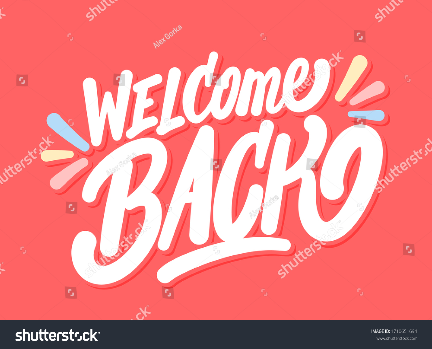 Welcome Back Vector Lettering Banner Stock Vector (Royalty Free) 1710651694