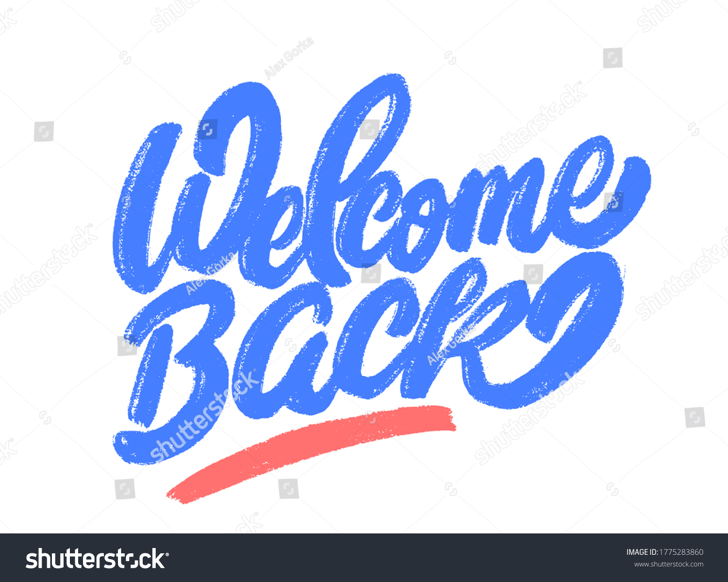 Bienvenido de vuelta. Cartel con letras: vector de stock (libre de ...