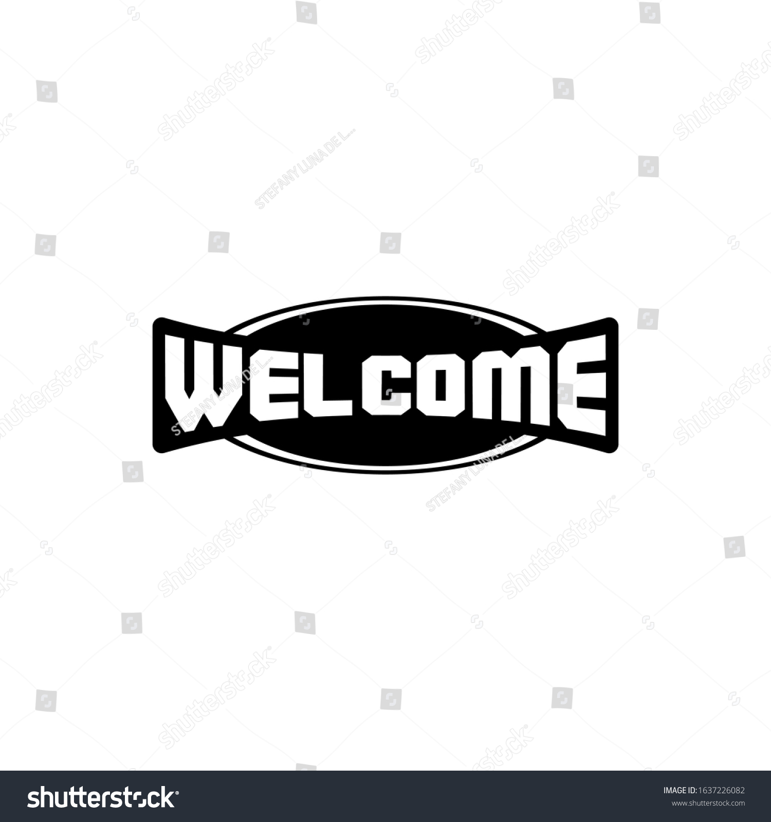 Welcome Badge Logotype Logo Vector Template: vector de stock (libre de ...