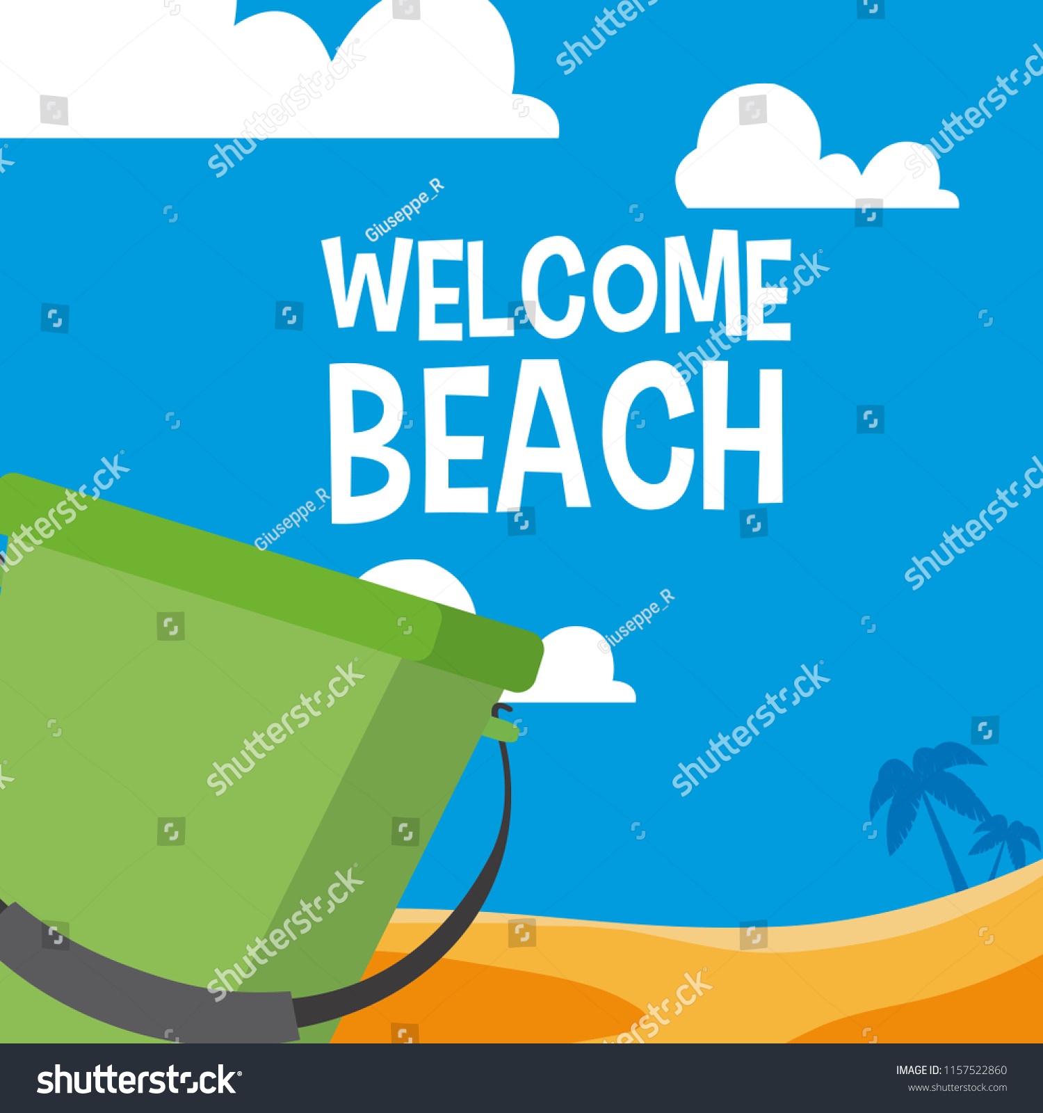 Welcome Beach Card Stock Vector (Royalty Free) 1157522860