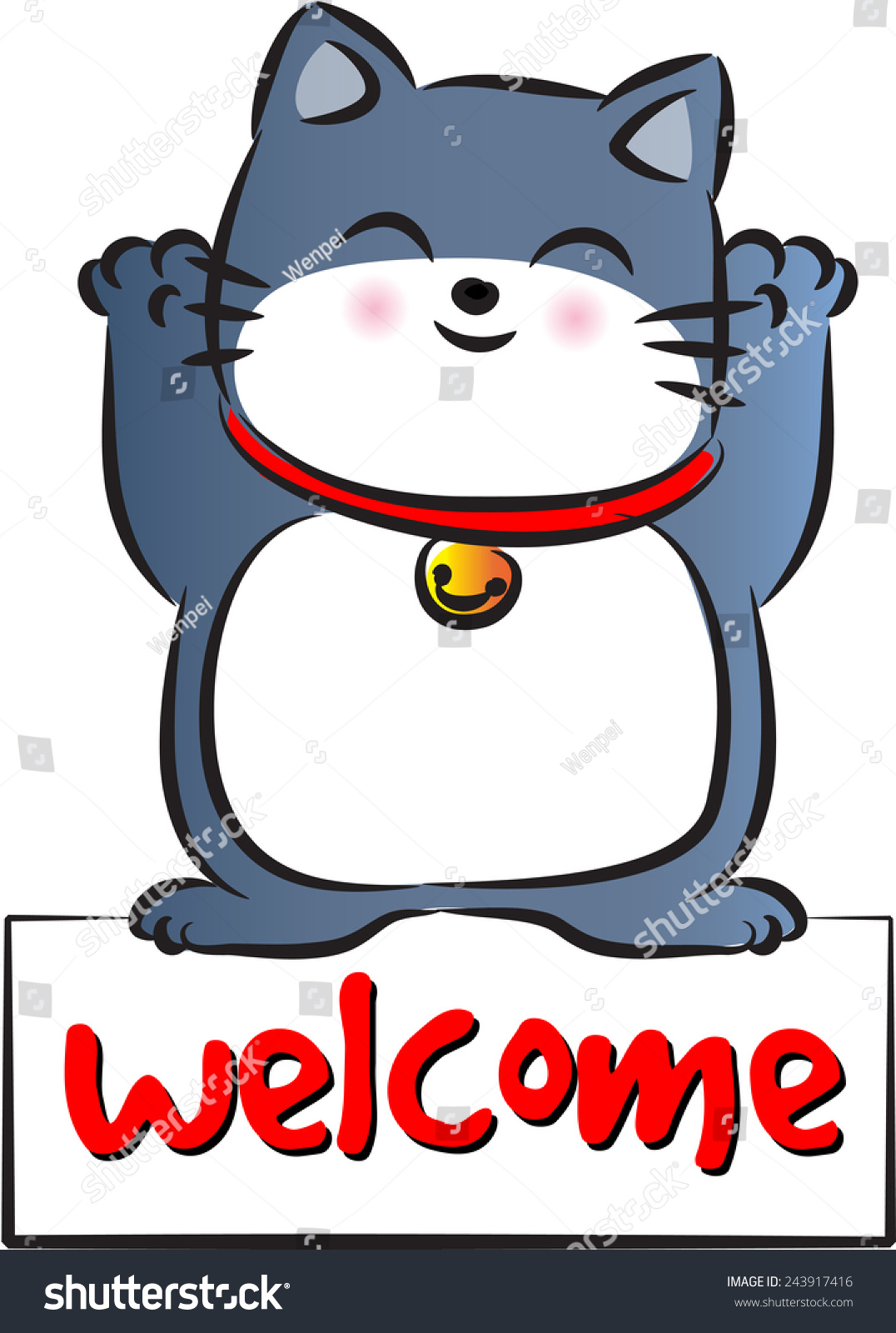 Welcome Cat Stock Vector (Royalty Free) 243917416 | Shutterstock
