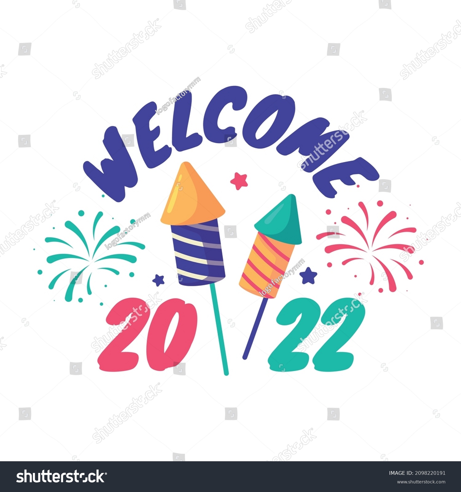 Welcome 2022 Firework Celebrate Vector Stock Vector (Royalty Free ...