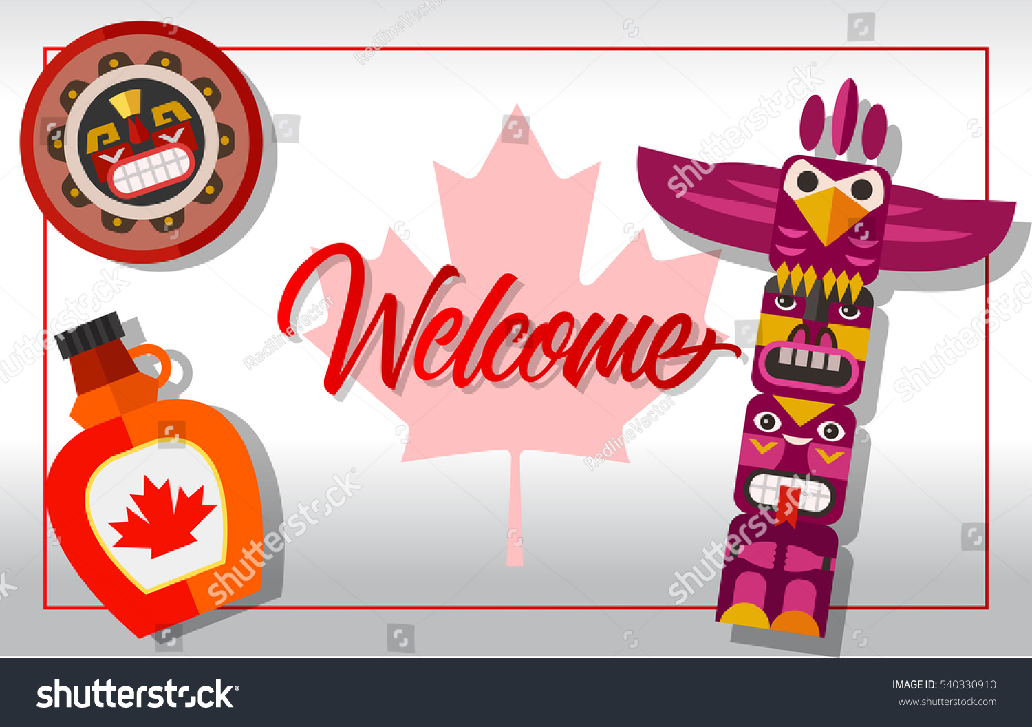 Welcome Frame Totem Pole Stock Vector (Royalty Free) 540330910 ...