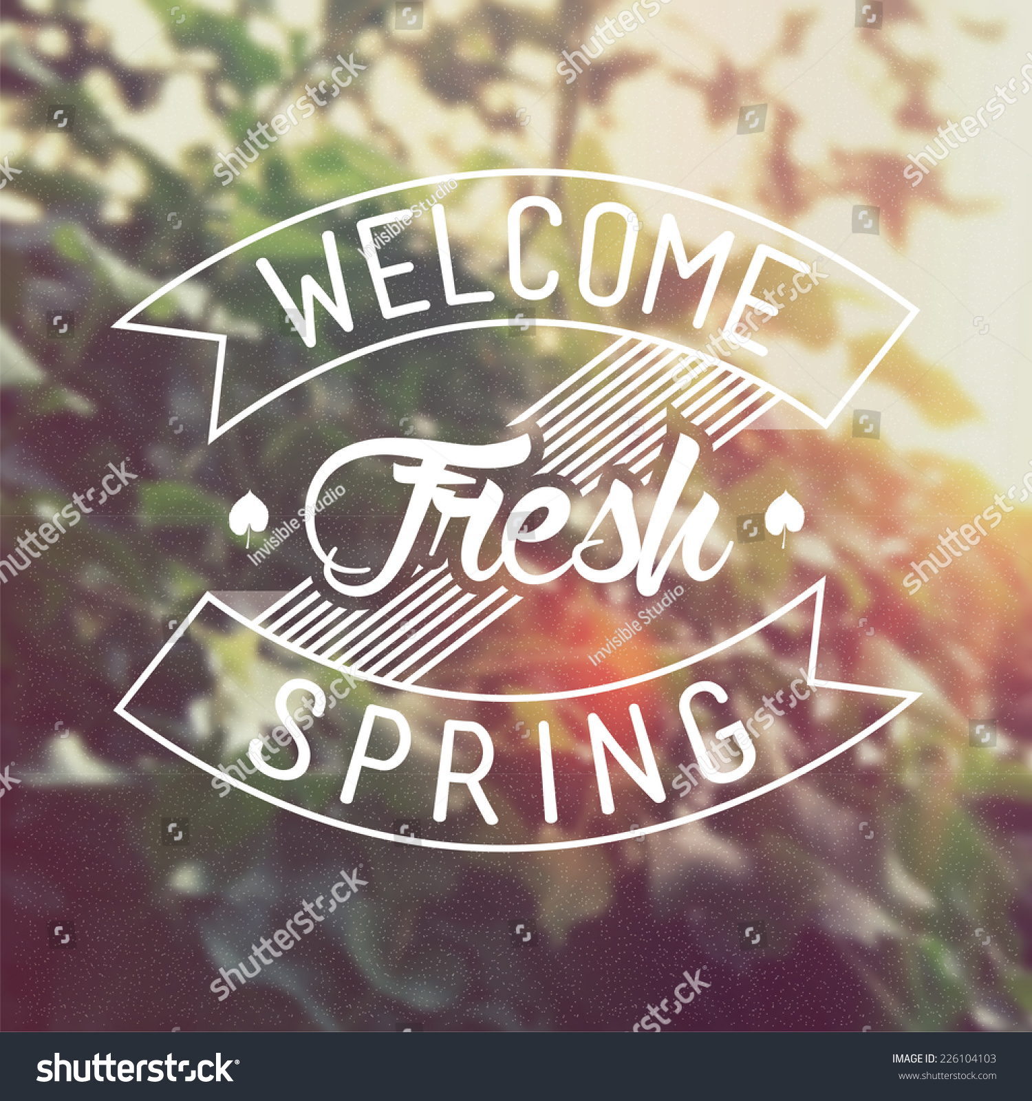 Welcome Fresh Spring Vintage Vector Background Stock Vector (Royalty ...