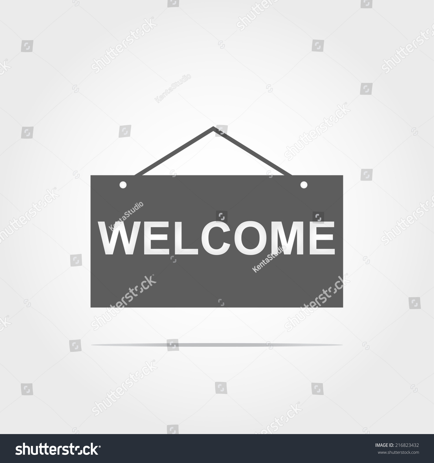 Welcome Icon On White Background Stock Vector Illustration 216823432 ...