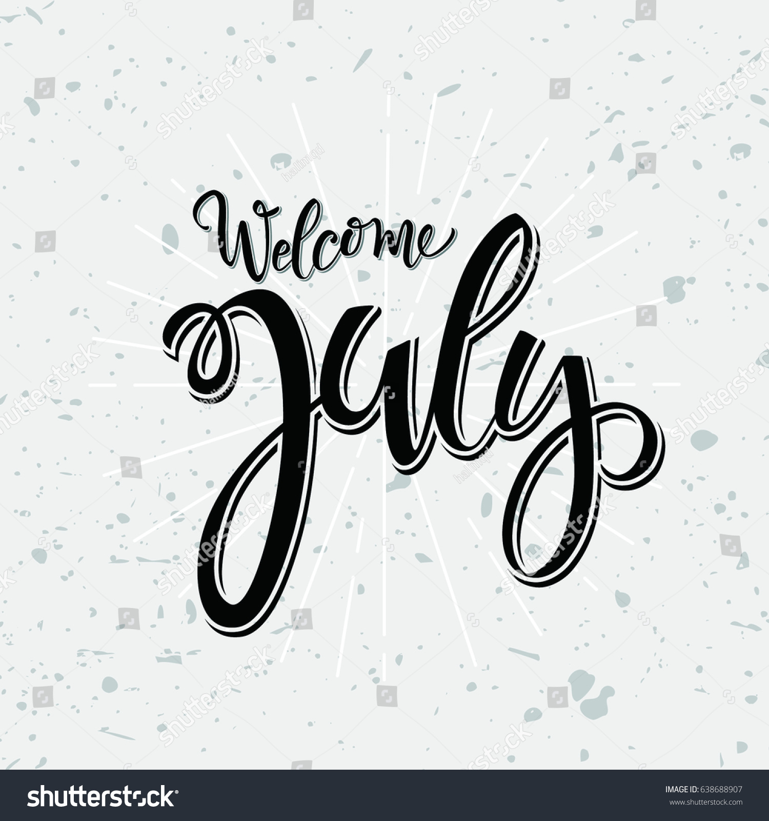 Welcome July Vector Letteringvector Illustration Stock Vector (Royalty ...
