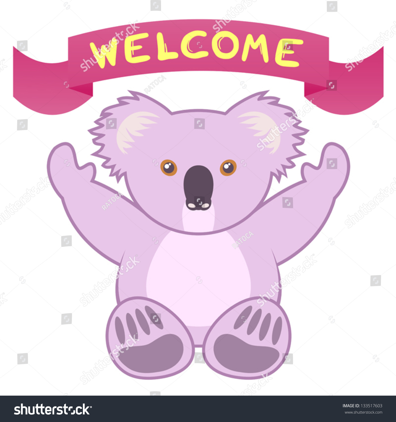 Welcome Koala Stock Vector (Royalty Free) 133517603 | Shutterstock