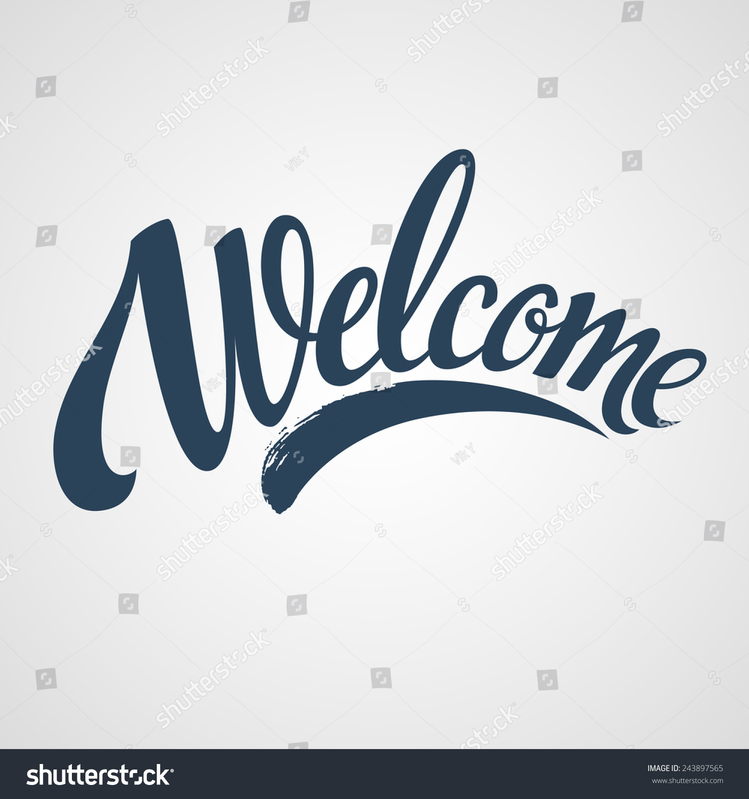 Vetor stock de Welcome Lettering Vector Illustration (livre de direitos ...