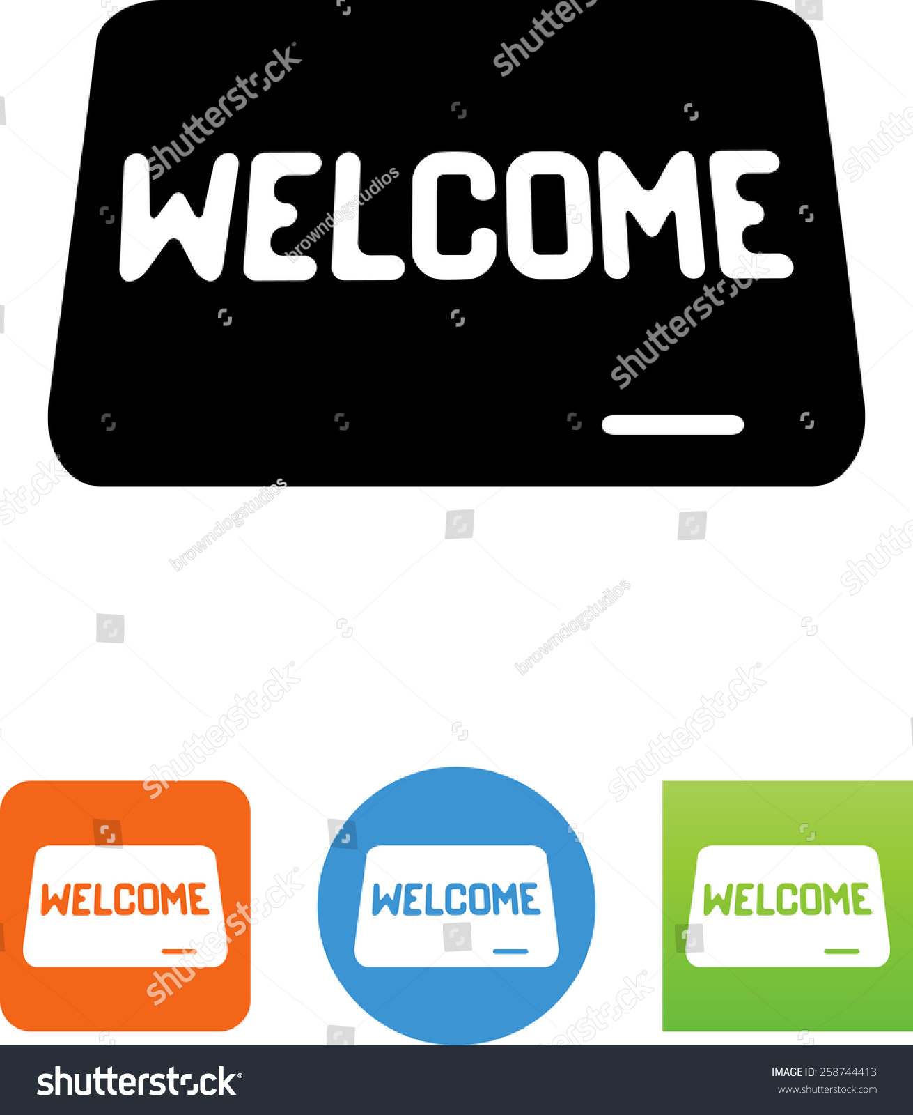 Welcome Mat Icon Stock Vector (Royalty Free) 258744413