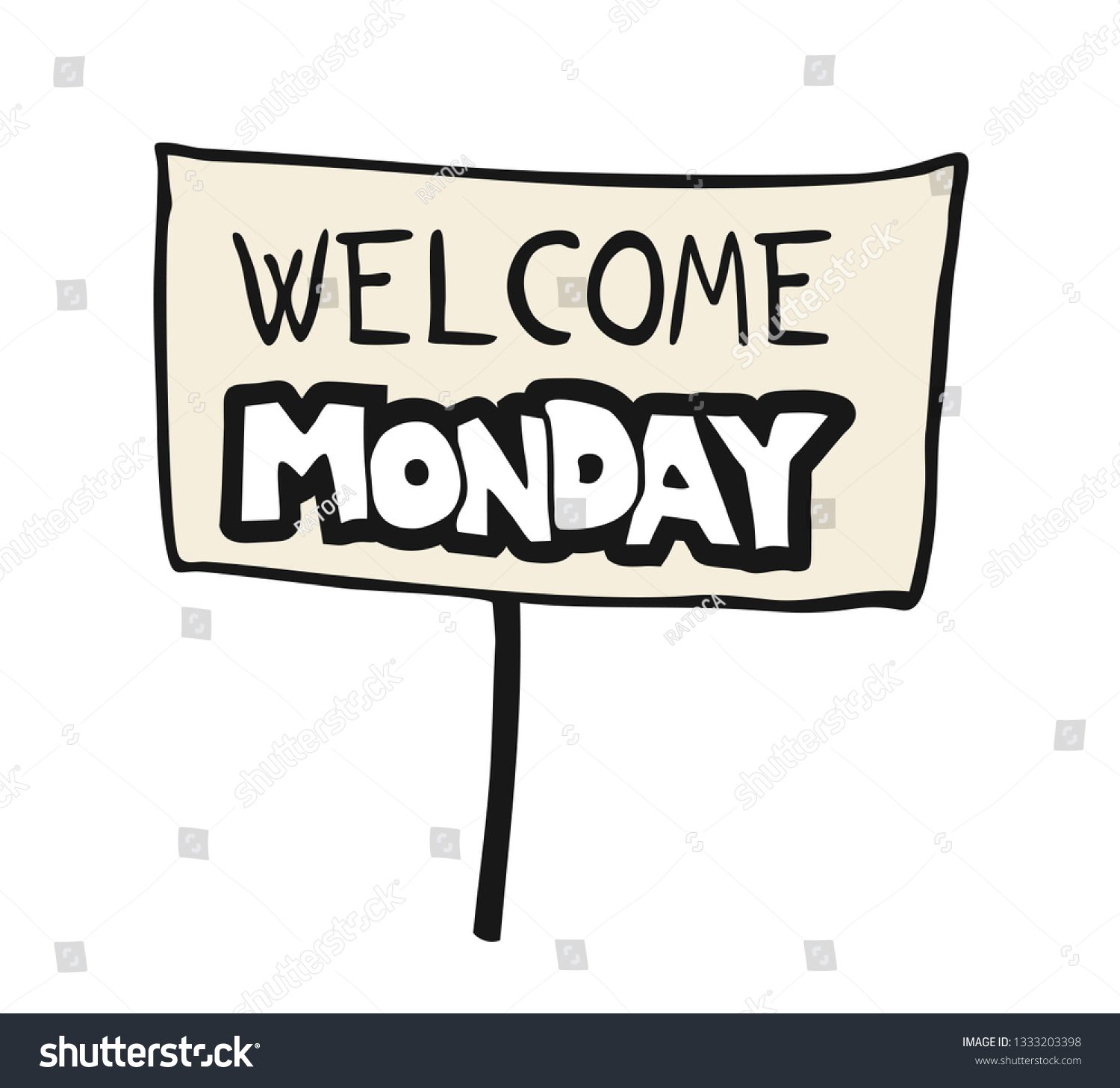 Welcome Monday Message Stock Vector (Royalty Free) 1333203398 ...