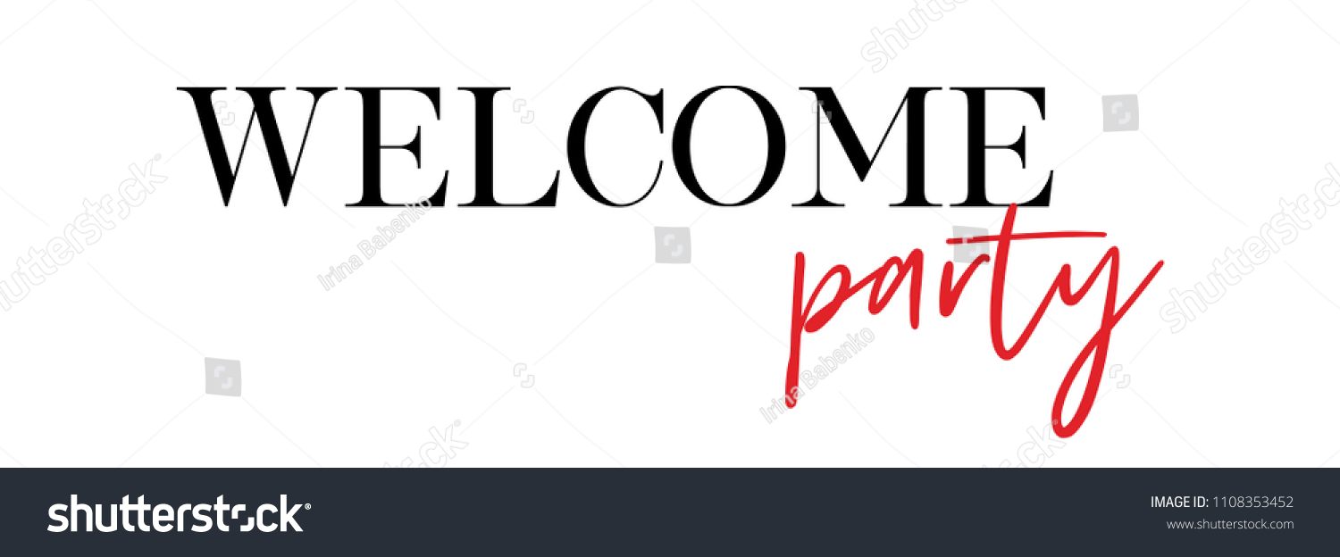 Welcome Party Vector Lettering Element Stock Vector (Royalty Free ...