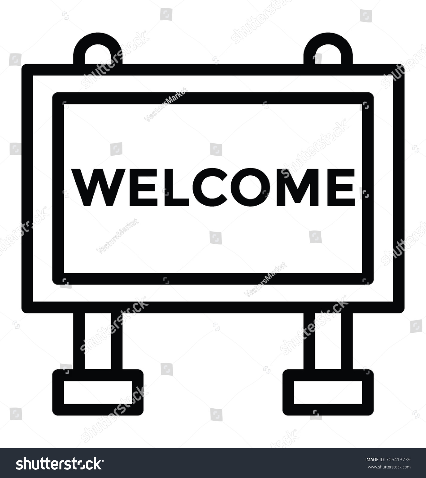 Welcome Sign Vector Icon Stock Vector (Royalty Free) 706413739