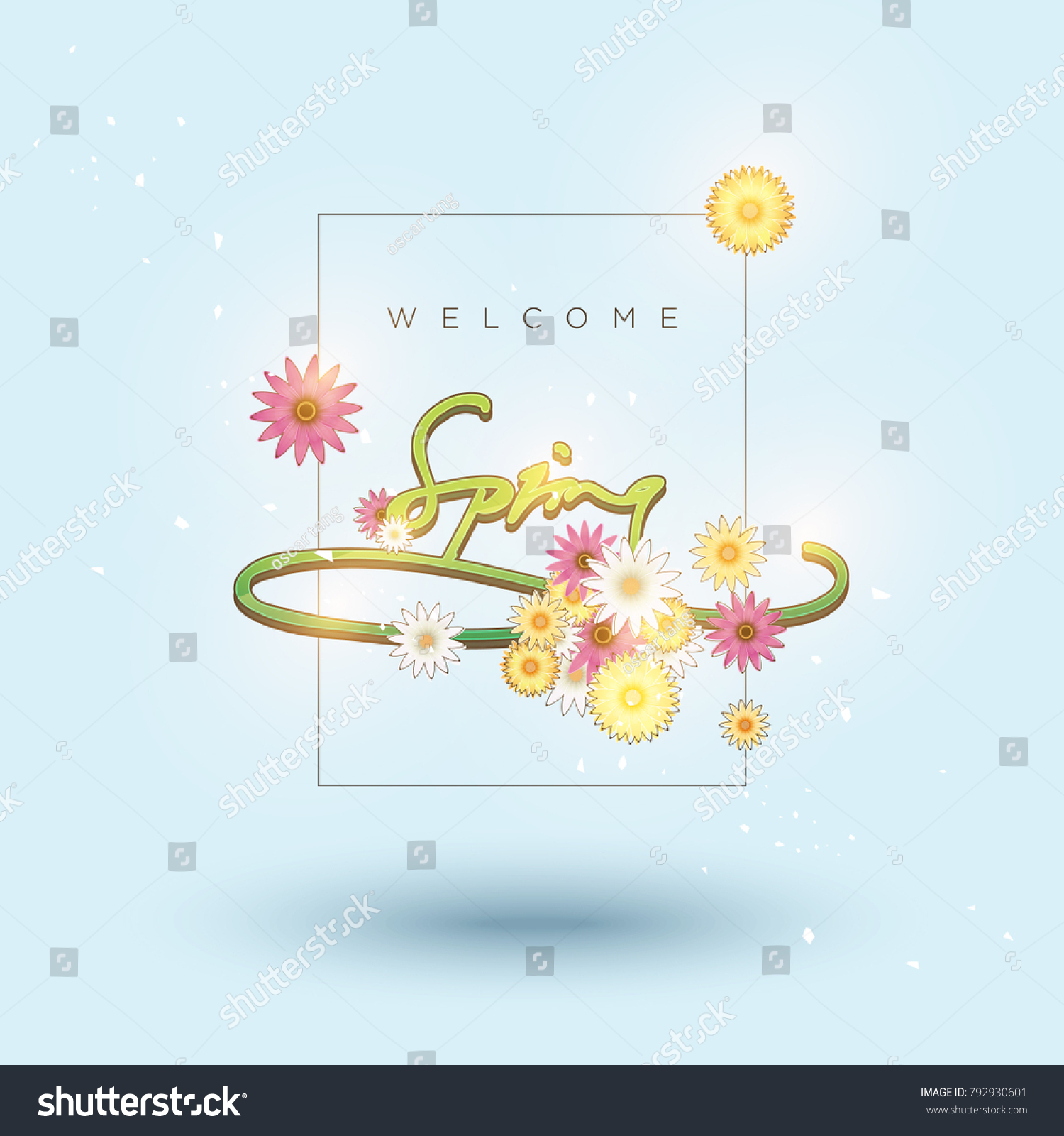 Welcome Spring Season Stock Vector (Royalty Free) 792930601 | Shutterstock