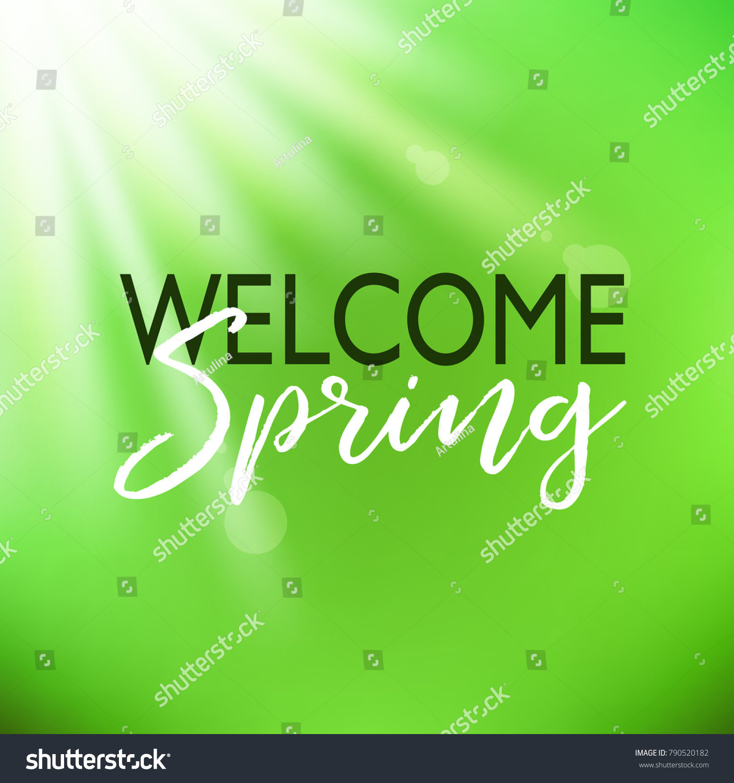 Welcome Spring Vector Card Lettering Stock Vector (Royalty Free ...