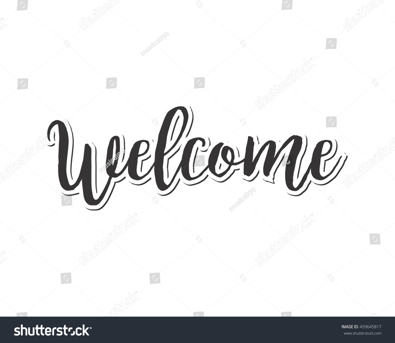 Welcome Text Typography Typographic Creative Writing Stock Vector ...