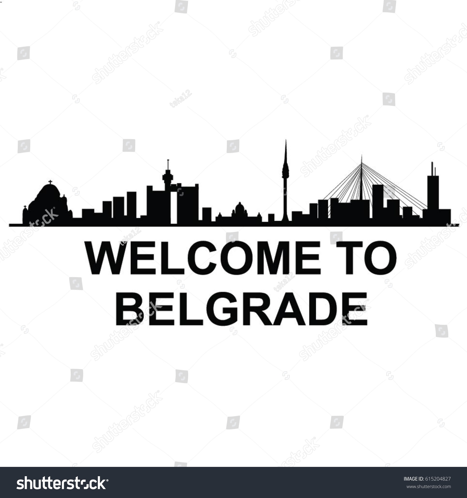 Welcome Belgrade Vector: vetor stock (livre de direitos) 615204827 ...