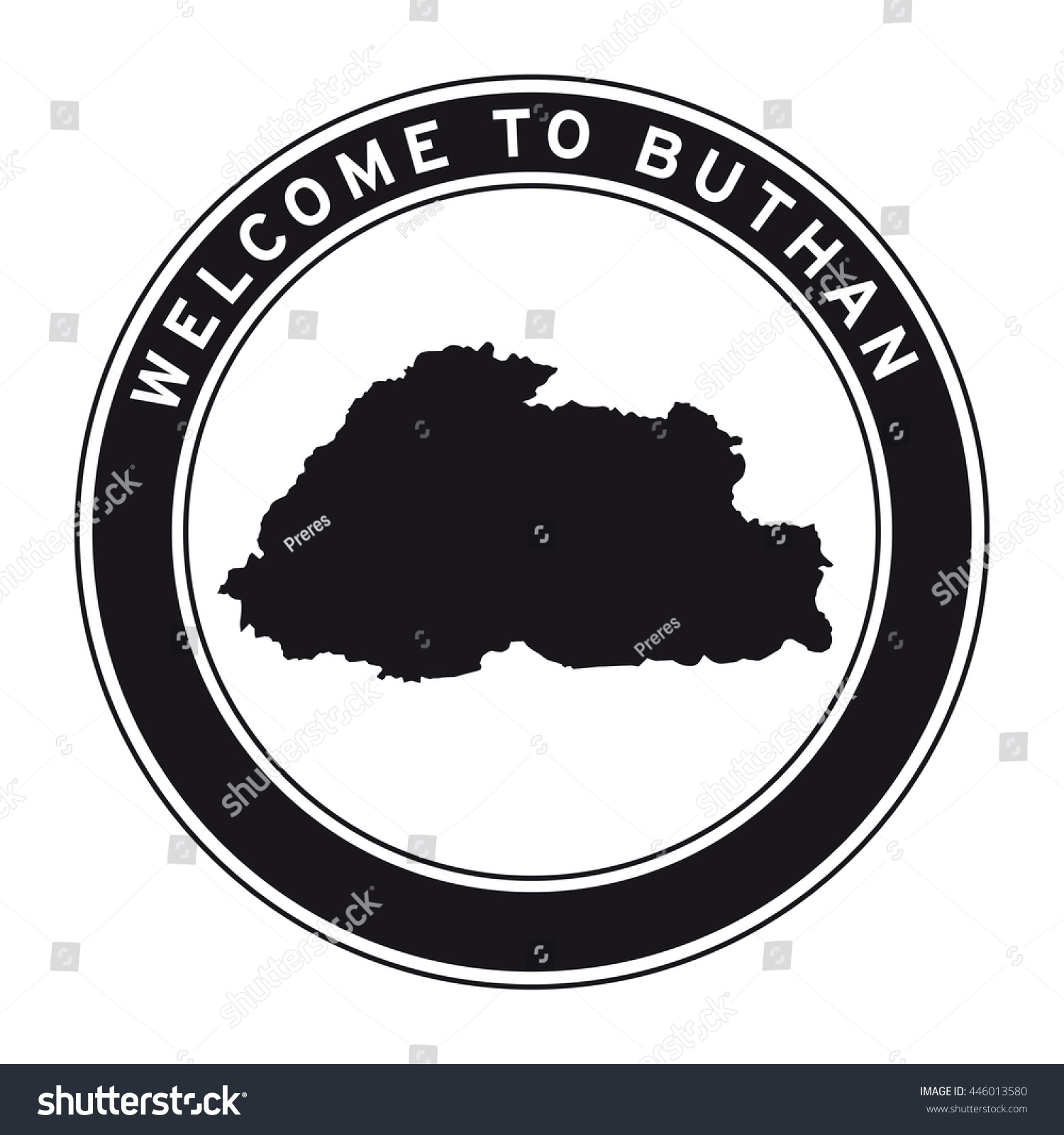 Welcome Buthan Vector Logo Sticker Button Stock Vector (Royalty Free ...