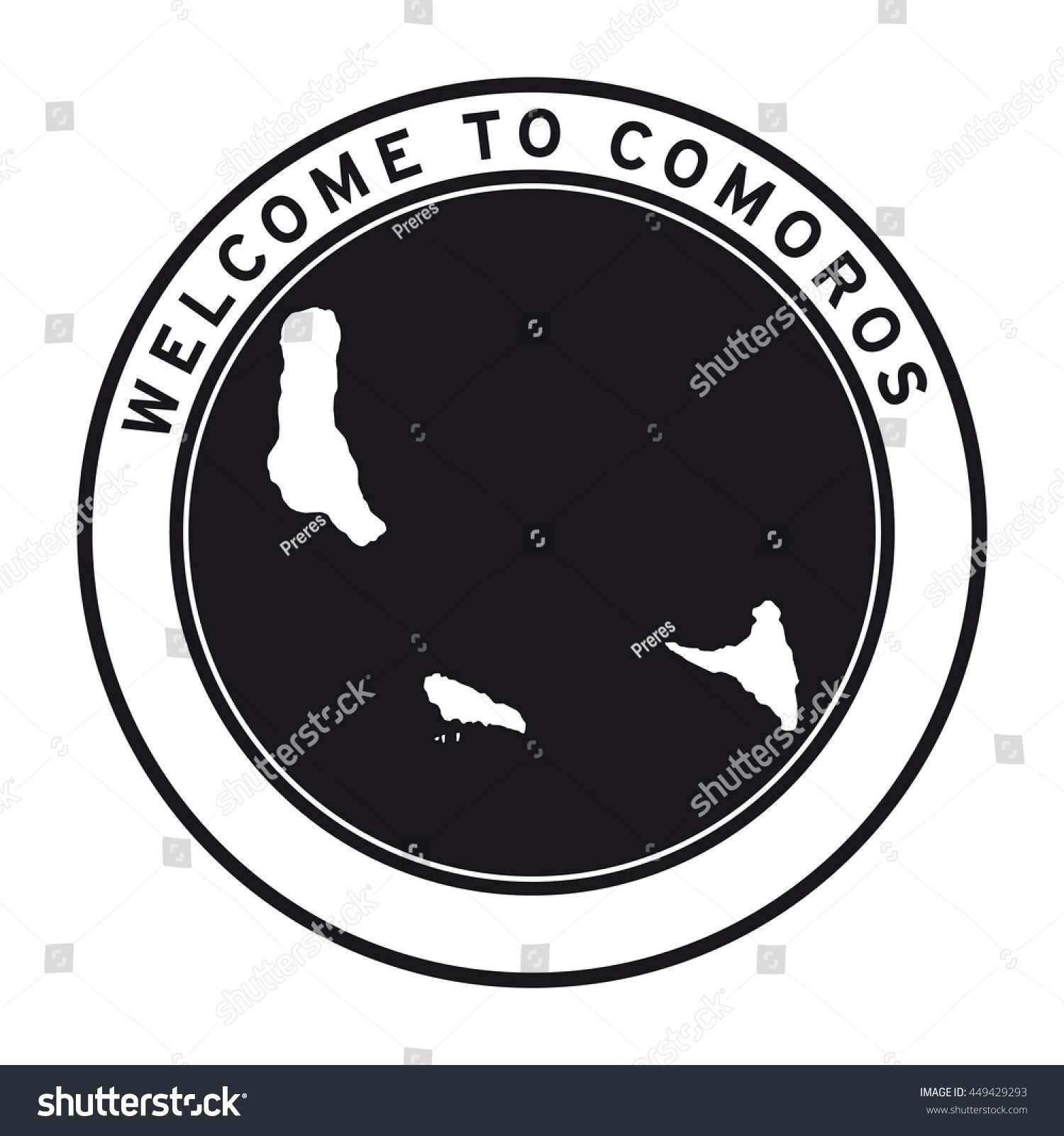 Welcome Comoros Vector Logo Sticker Button Stock Vector (Royalty Free ...