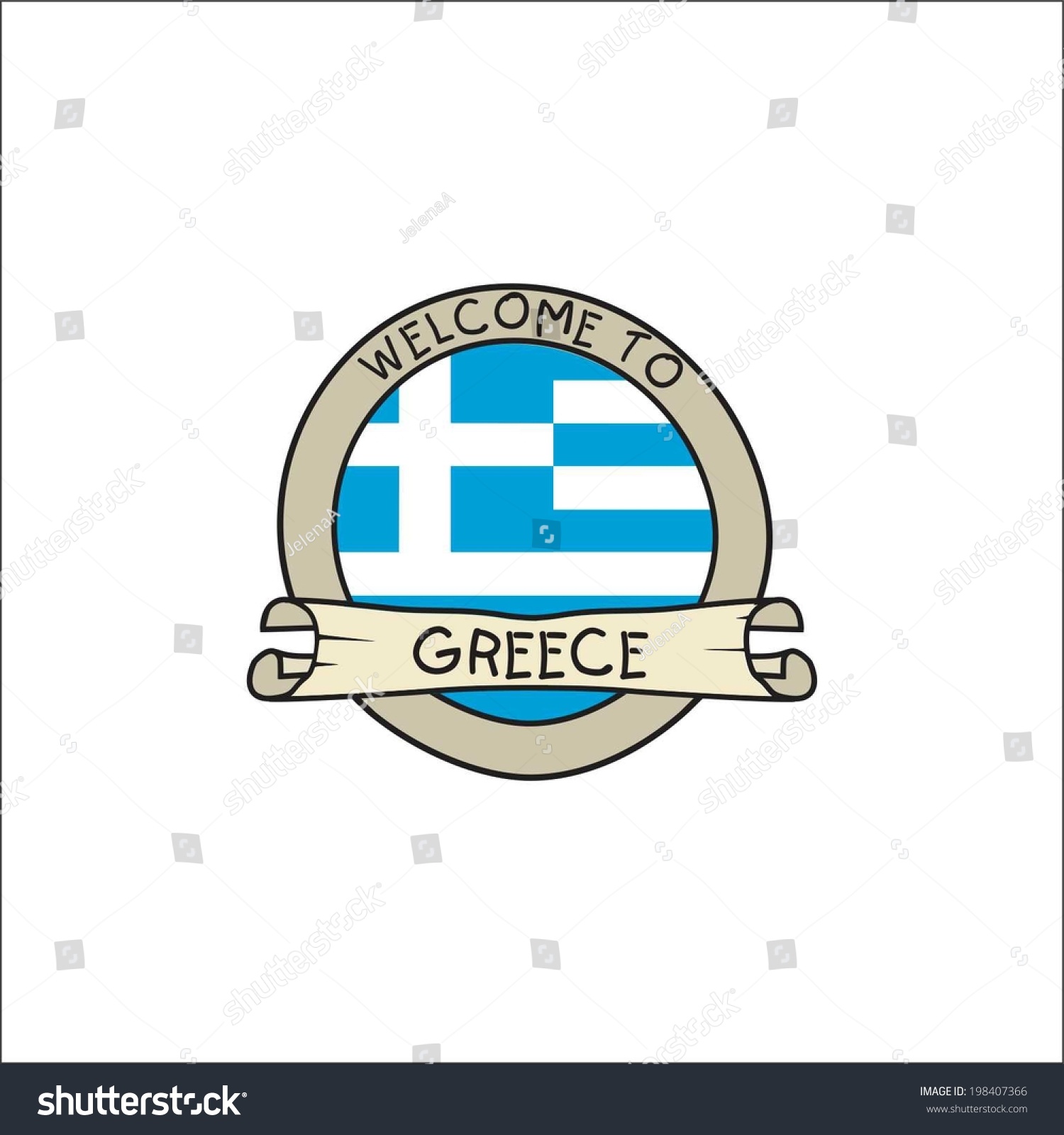 Welcome Greece Stock Vector (Royalty Free) 198407366 | Shutterstock