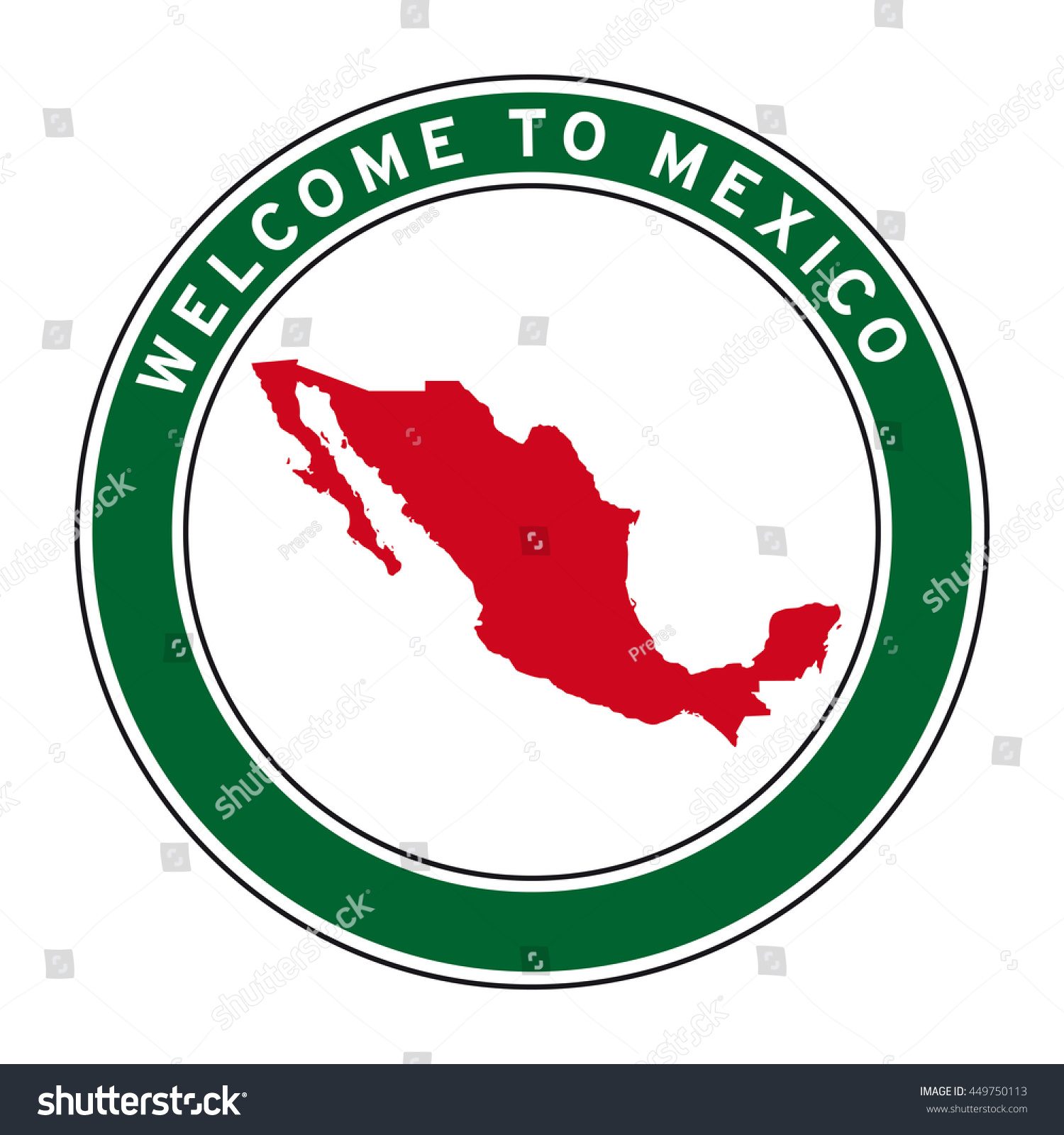 Welcome Mexico Vector Logo Stock Vector (Royalty Free) 449750113 ...