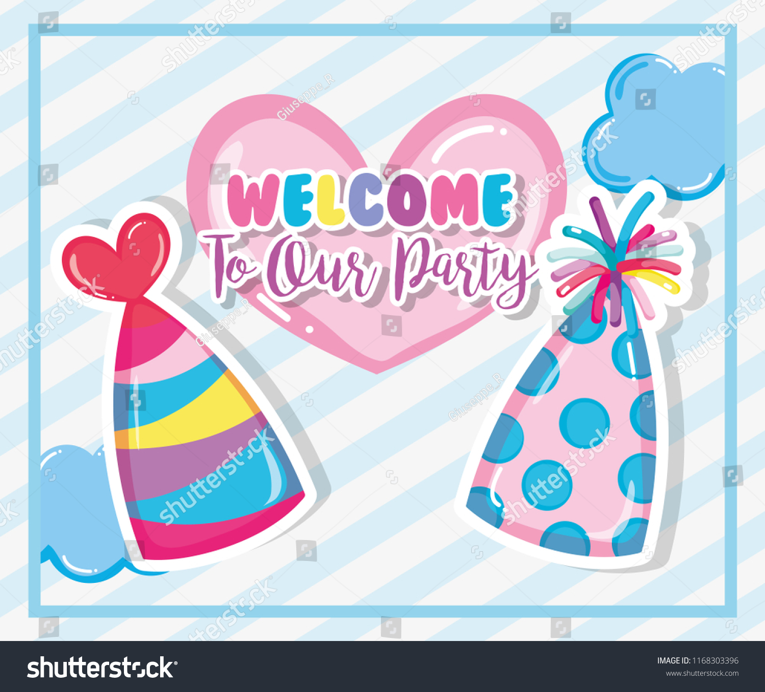 Welcome Our Party Stock Vector (Royalty Free) 1168303396 | Shutterstock